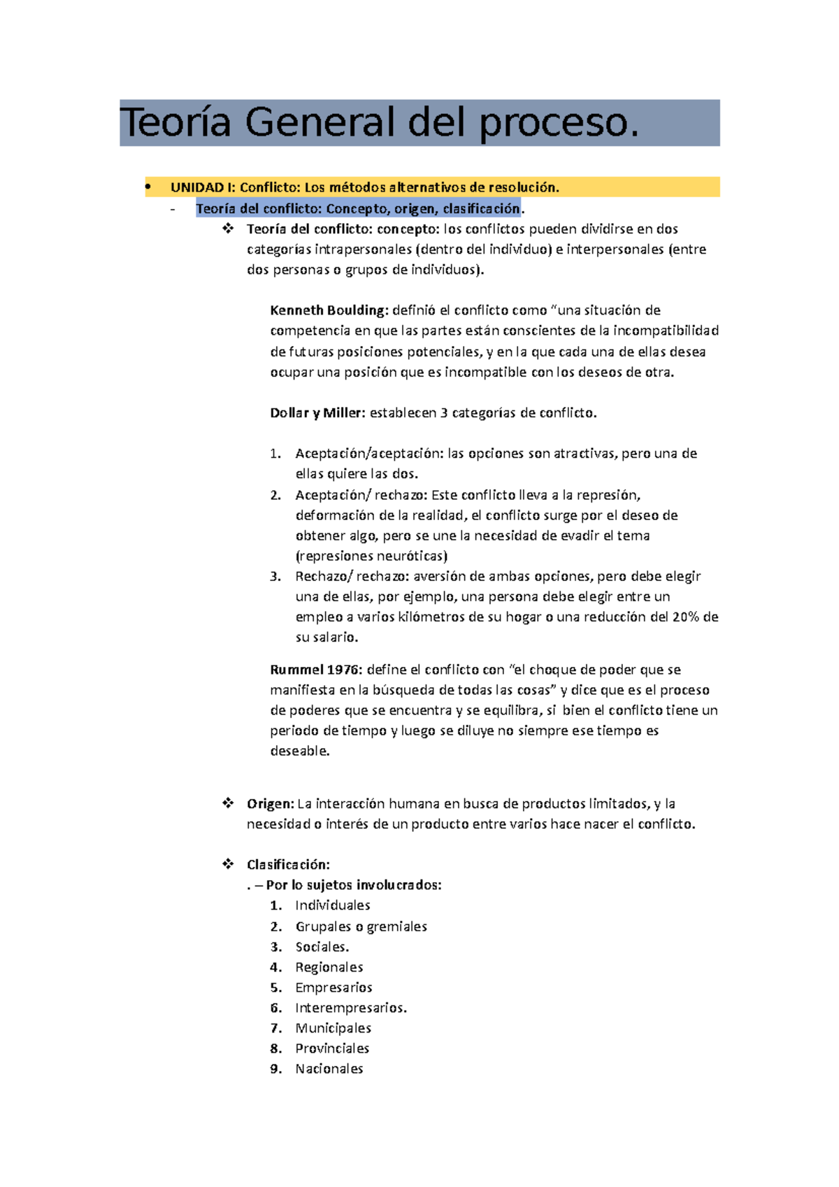 T. U 1-6 Teoría General del proceso. DR. Dioguarni - Teoría General del proceso. UNIDAD I: - Studocu