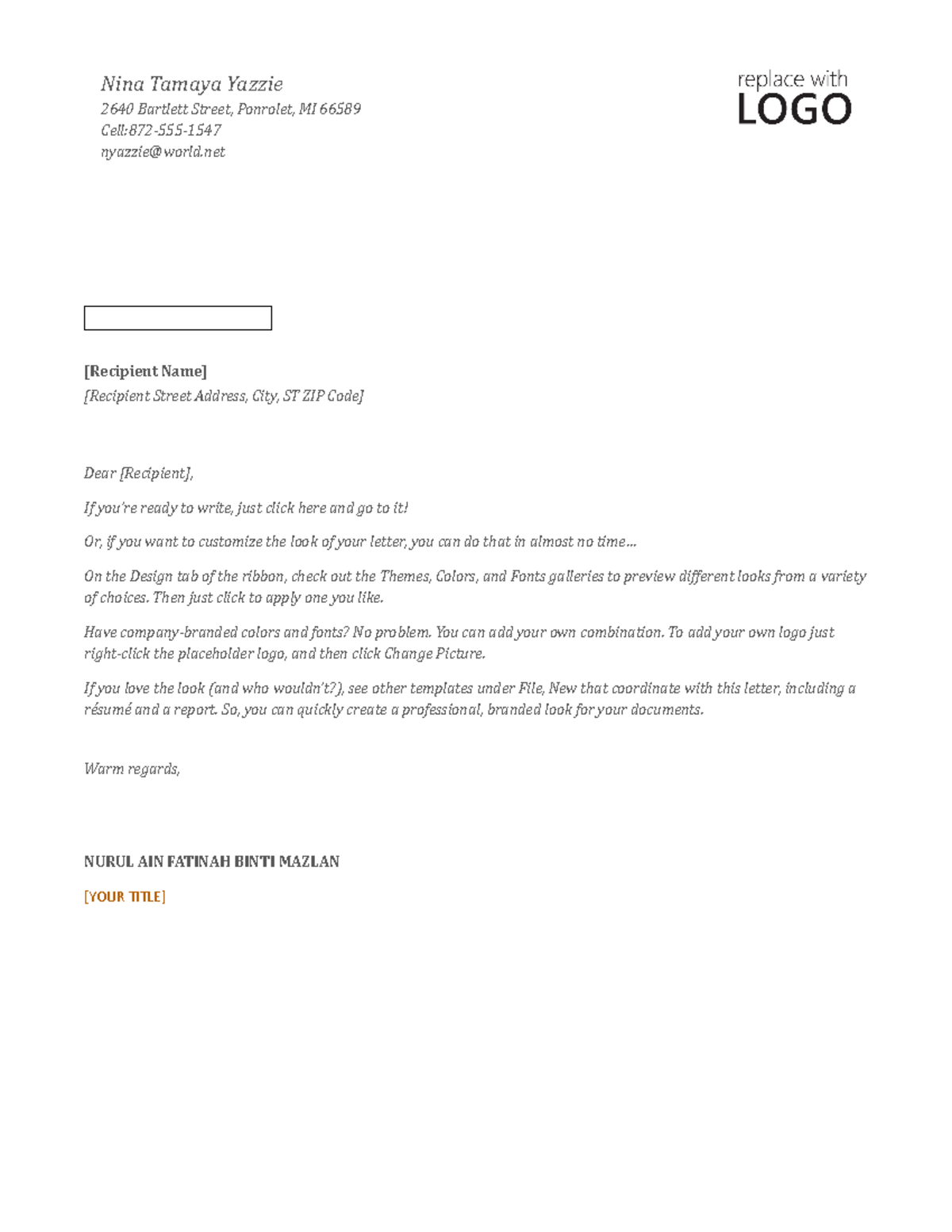 Click Here to Select A Date - [Recipient Name] [Recipient Street ...