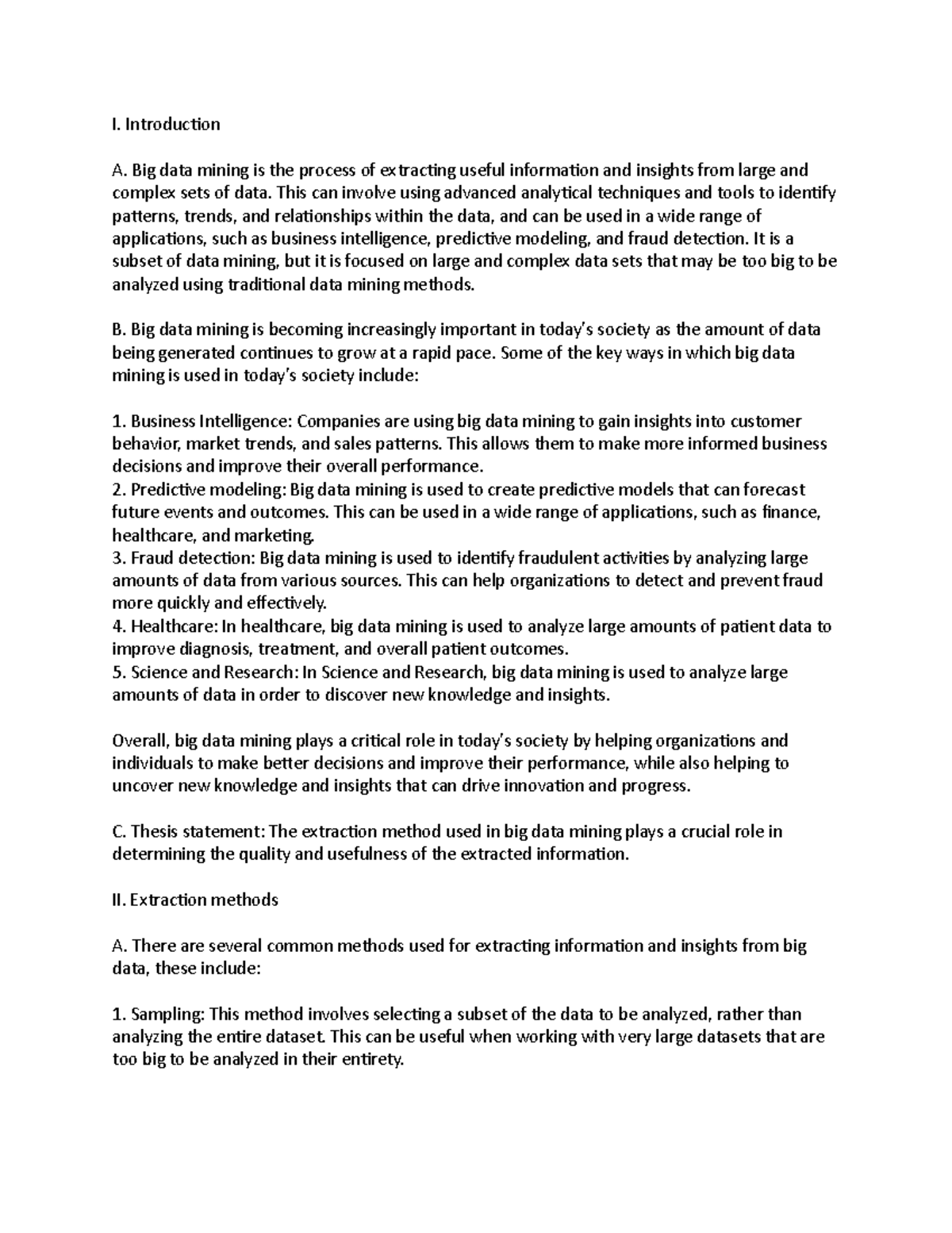 The Influence of Extraction Methods on Big Data Mining - I ...