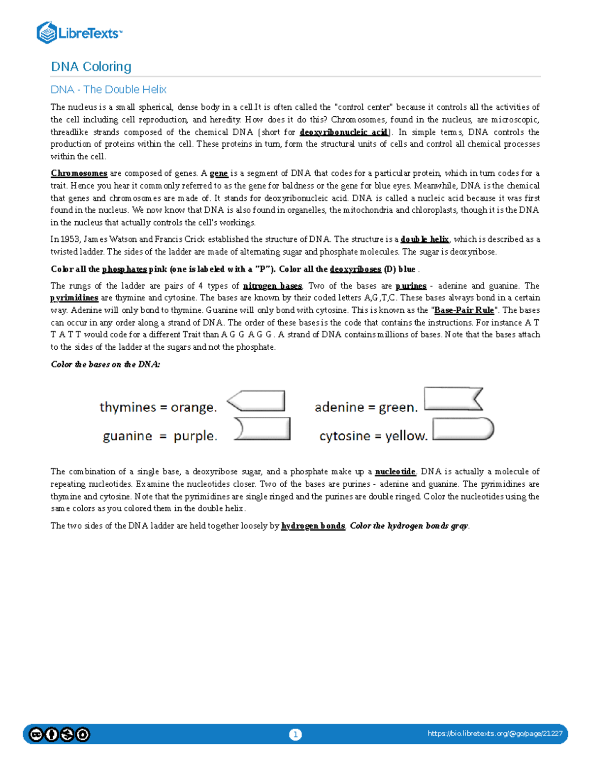 DNA Colouring Worksheets - DNA Coloring DNA - The Double Helix The ...