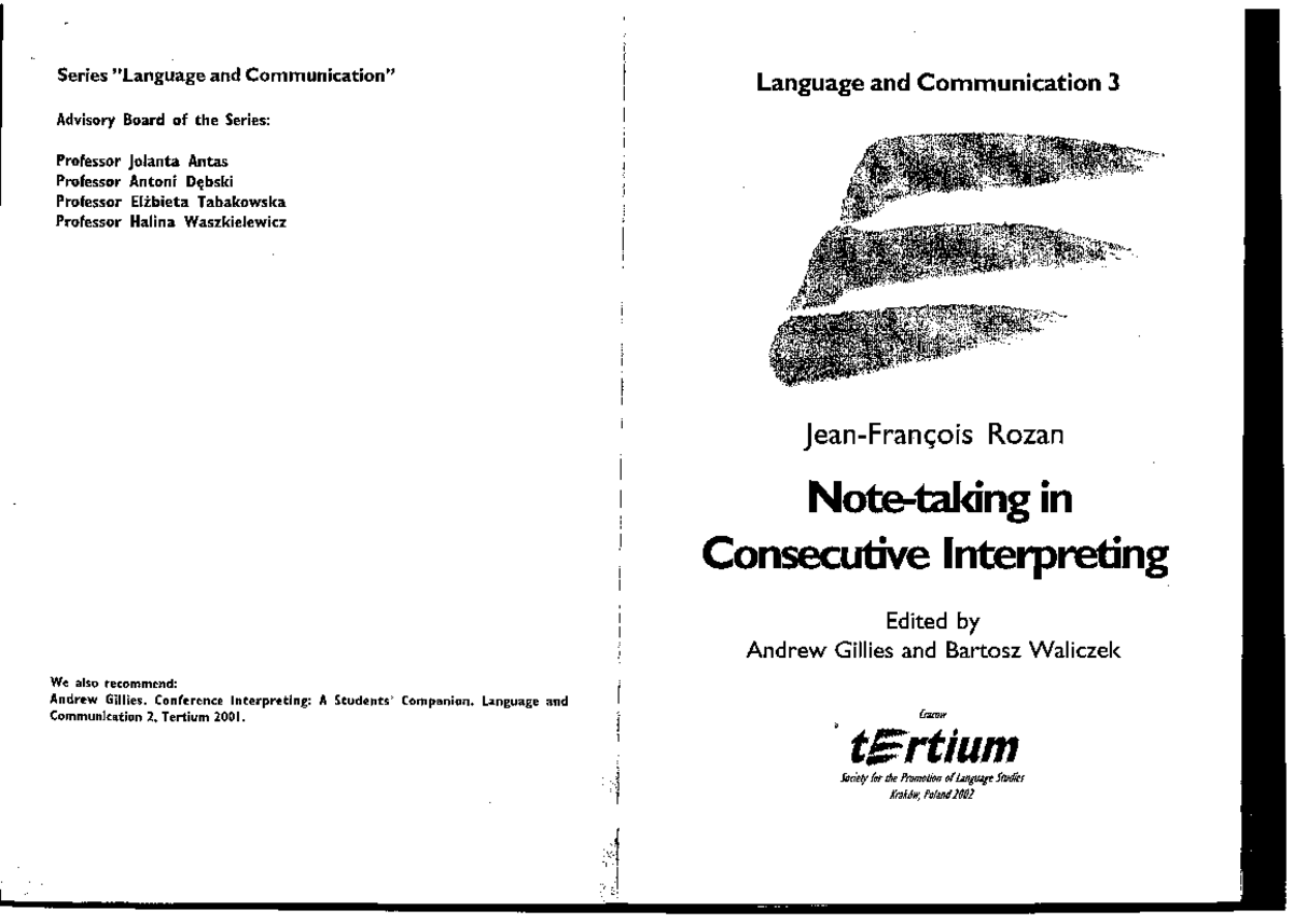 Rozan pdf - Interpretariato e Comunicazione - Studocu