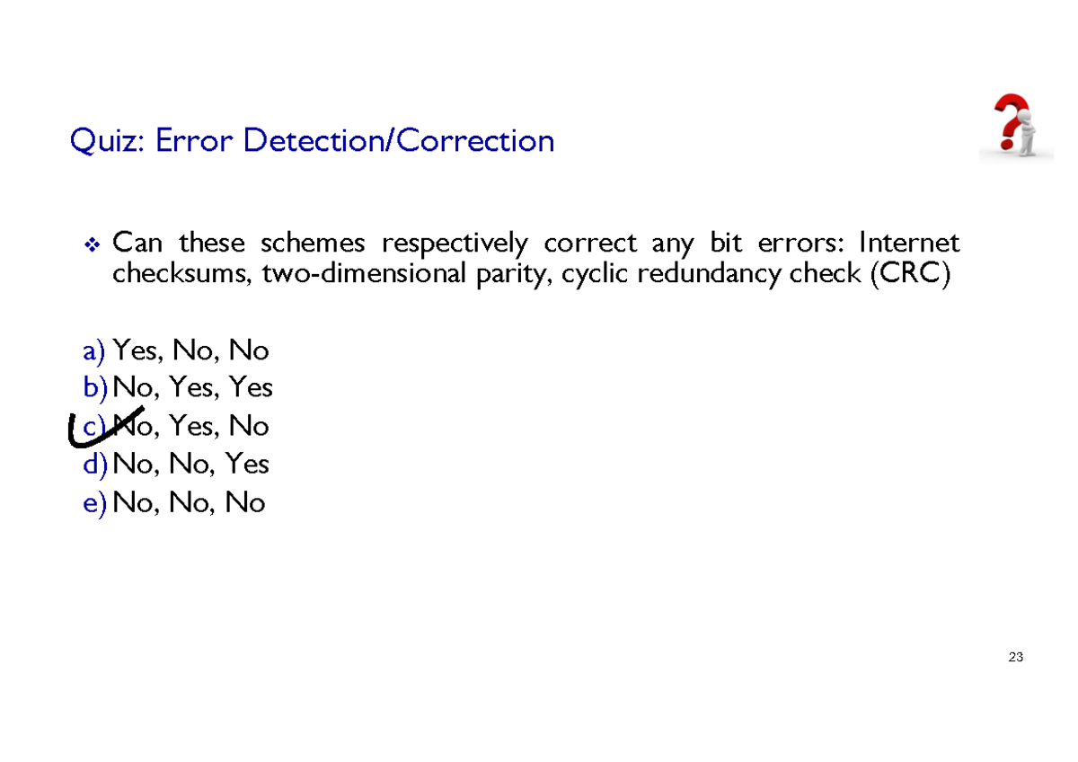 Sol W9 lec quizzes - COMP3331 - Quiz: Error Detection/Correction v Can these schemes ...