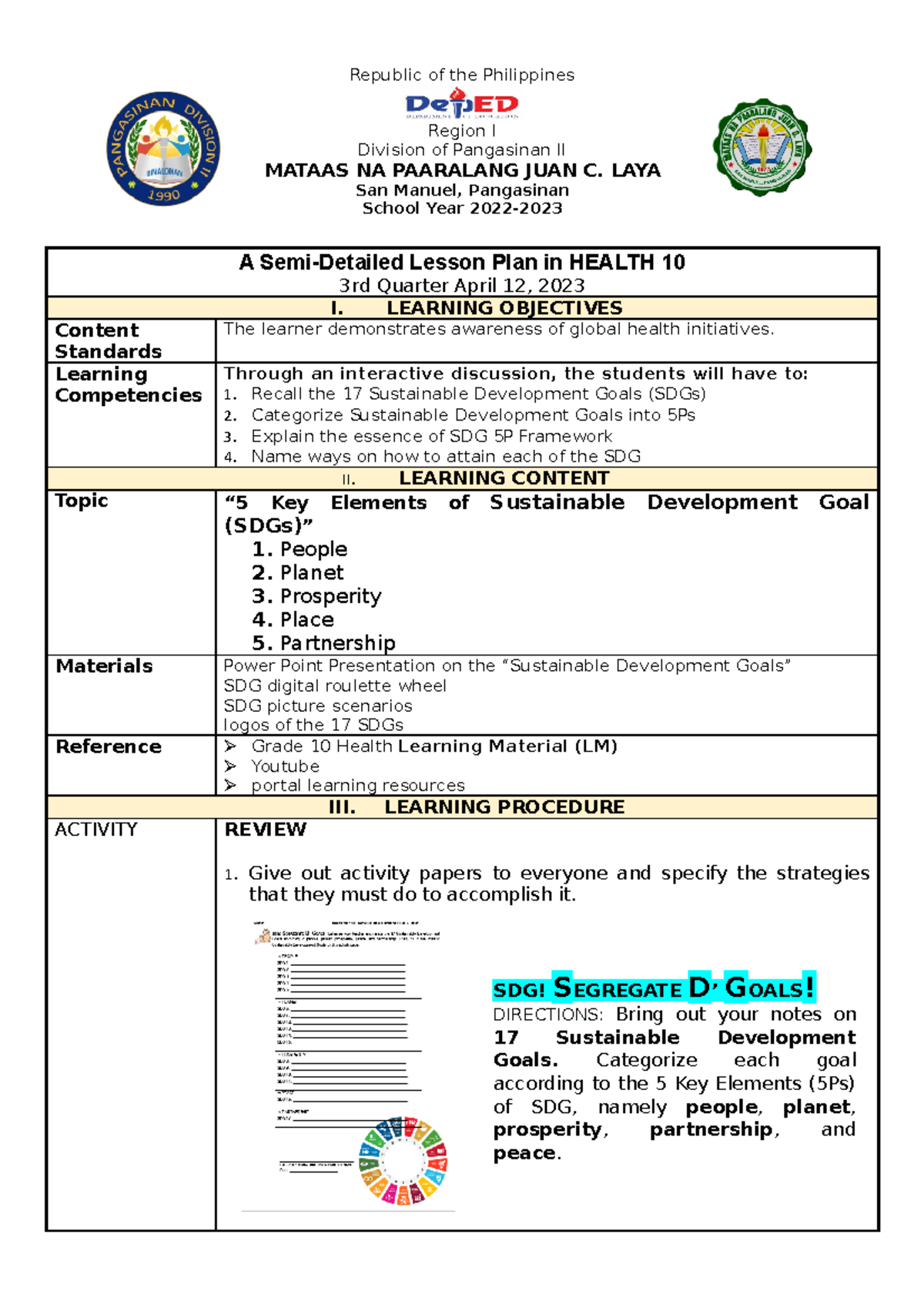 Sustainable Development Goals - SDLP - Republic of the Philippines ...