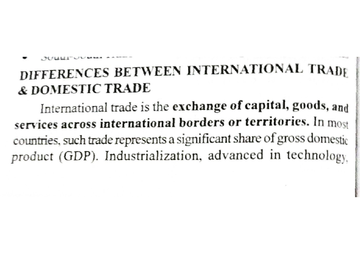 Internal trade and external trade. Different between international ...