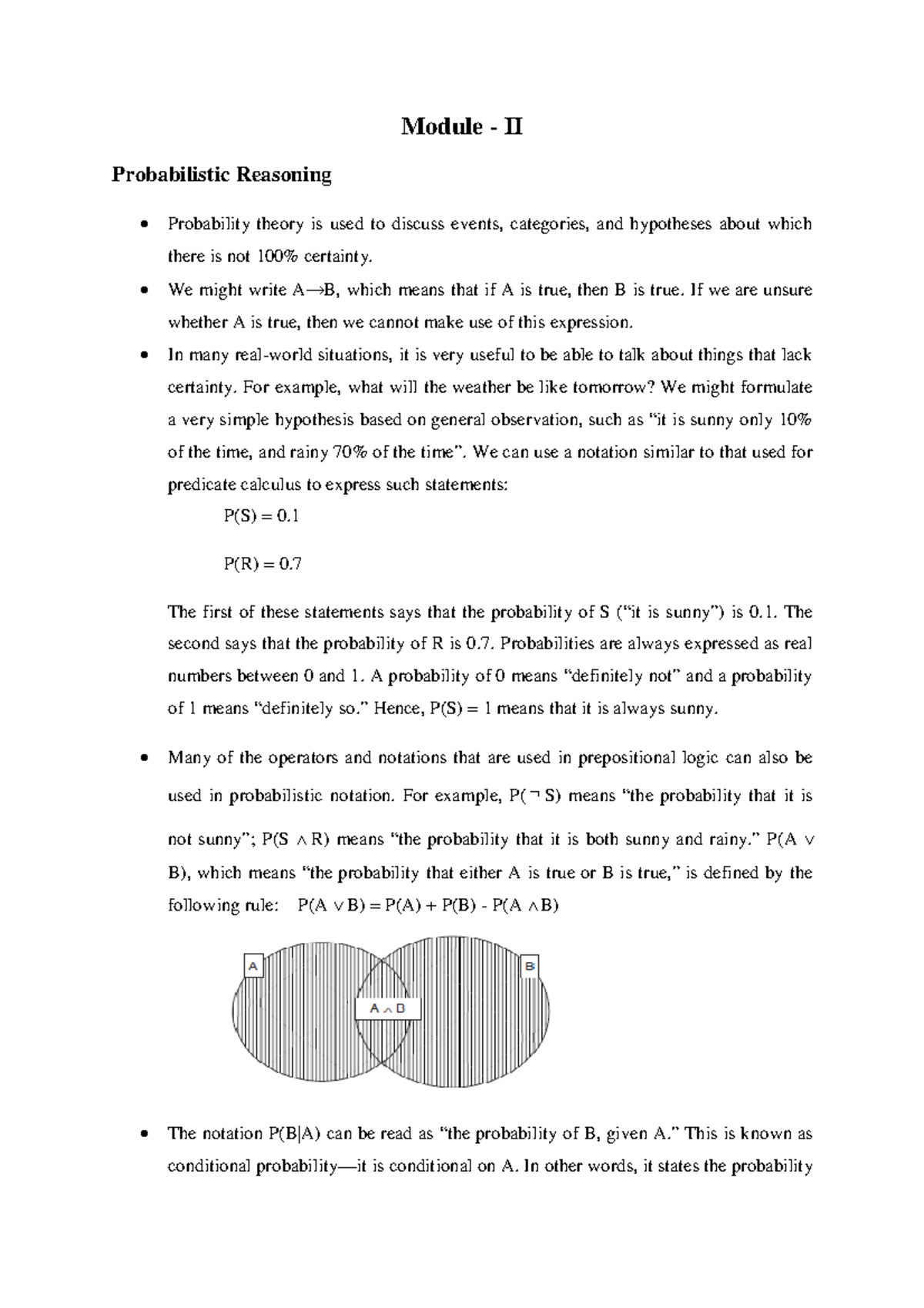 Artificial intelligence notes-21 - Module - II Probabilistic Reasoning ...