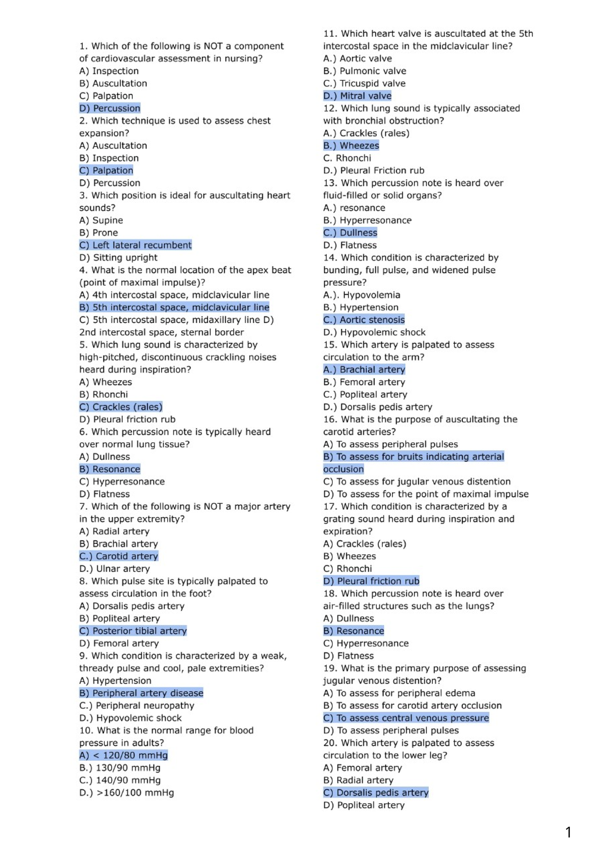 Thorax-central vessels - Nursing - Studocu