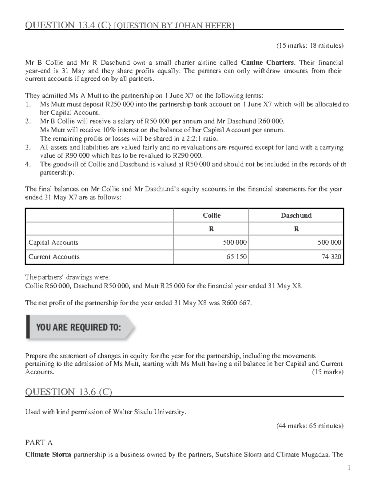Question 13.4 & 13 - 1 QUESTION 13 (C) [QUESTION BY JOHAN HEFER] (15 ...