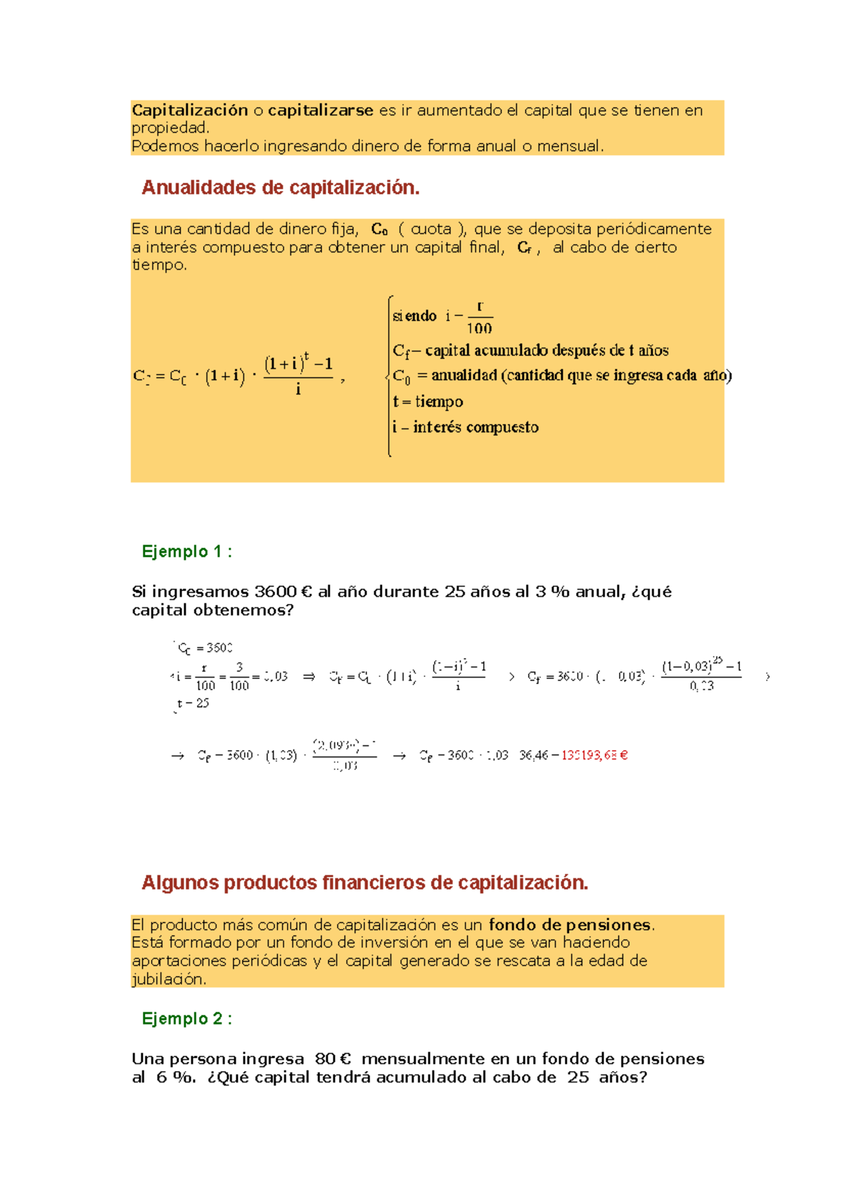 Capitalización - Matemáticas Financieras - Capitalización o ...