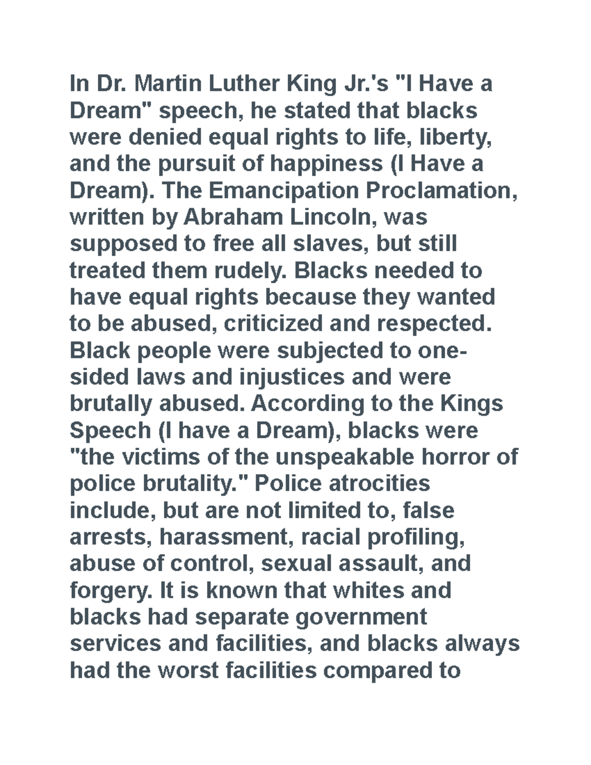 Analysis Of Dr. Martin Luther King's I Have A Dream - In Dr. Martin ...