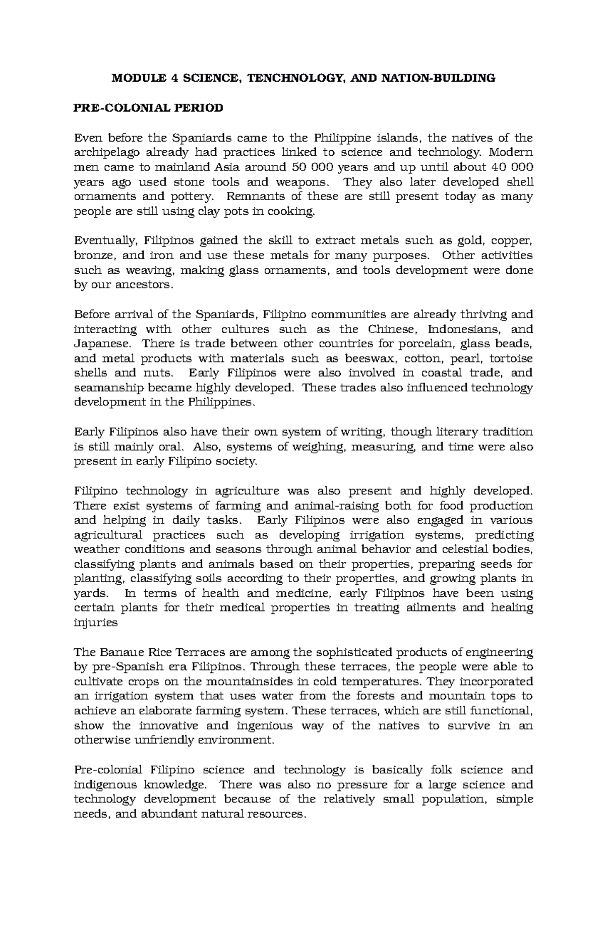 Module 4 Lecture Notes 4 Science Technology And Society Pangsu