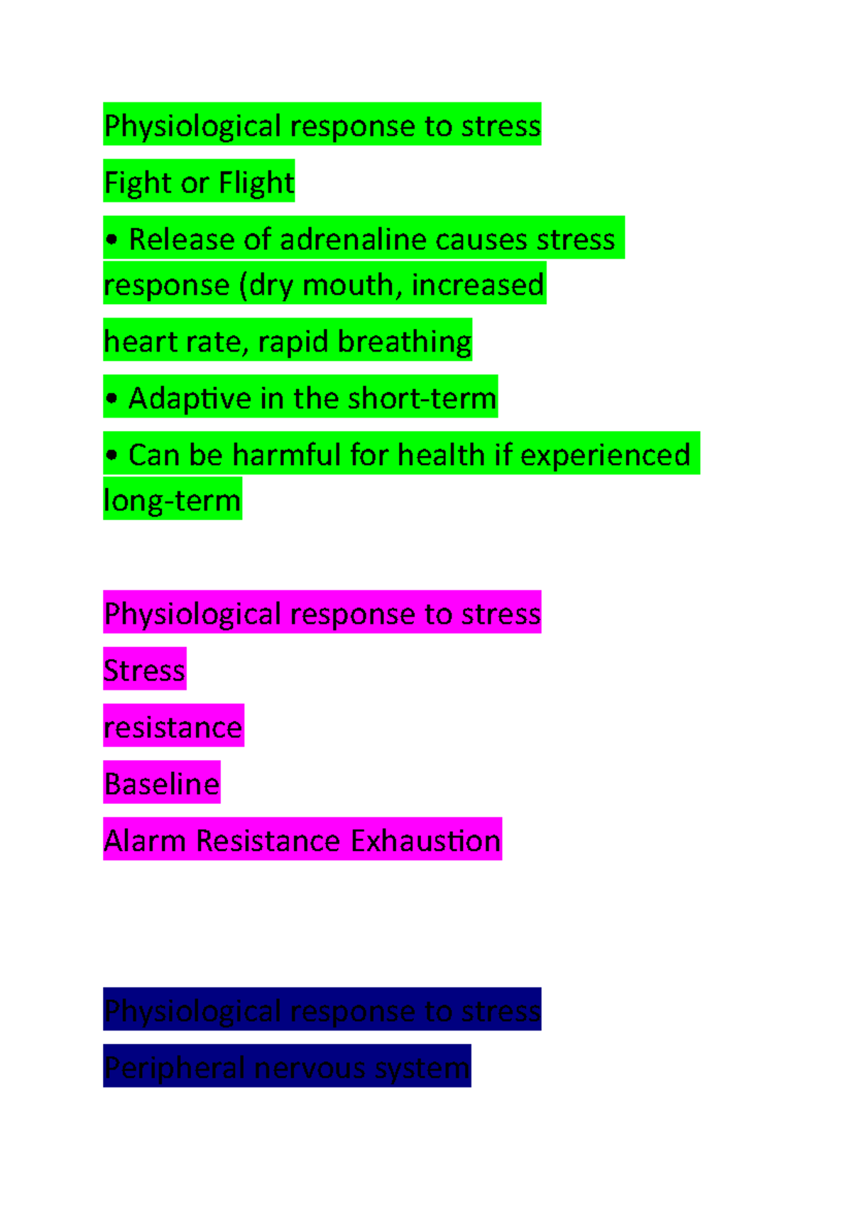 Stress and health part 2 - Physiological response to stress Fight or ...