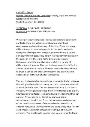 ENG2602 POEM 5 11 Memo for task - MEMORANDUM: “City Johannesburg” Aim ...