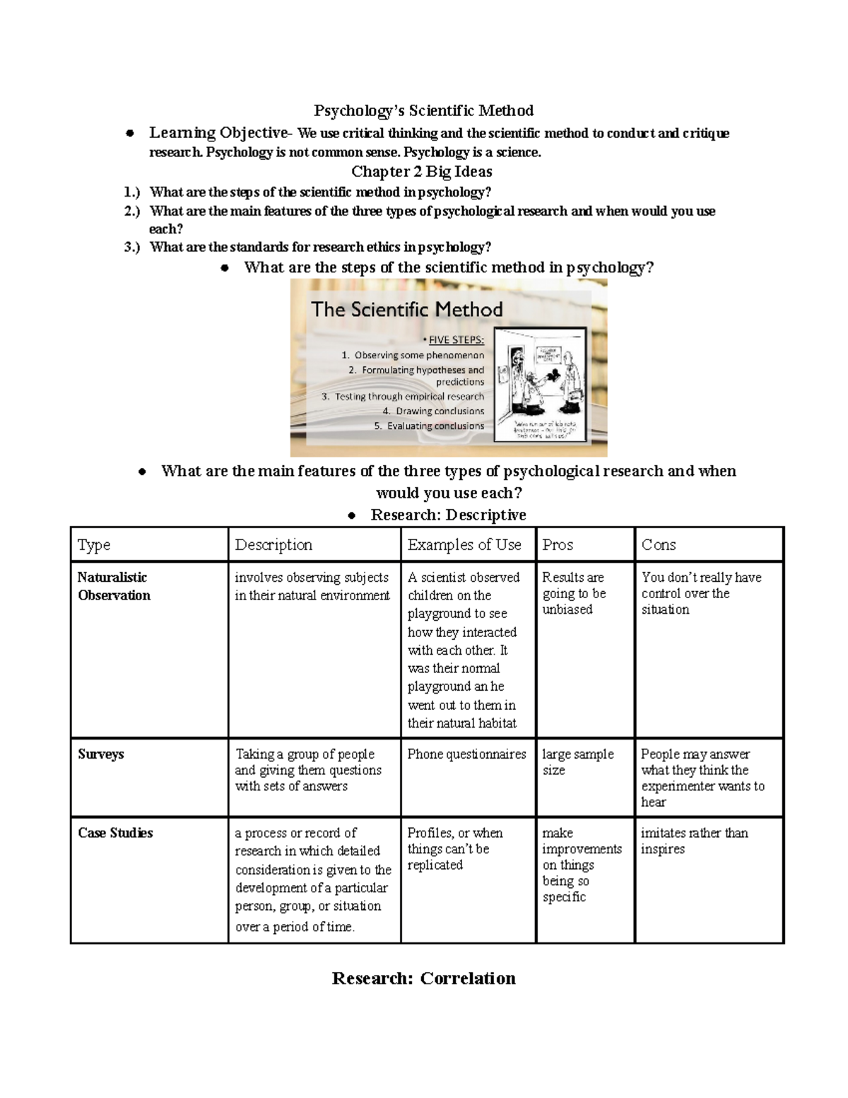 Psychology’s Scientific Method - Psychology’s Scientific Method ...