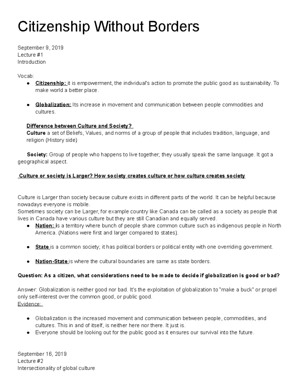 Exam 27 October 2019, questions and answers - Citizenship Without ...