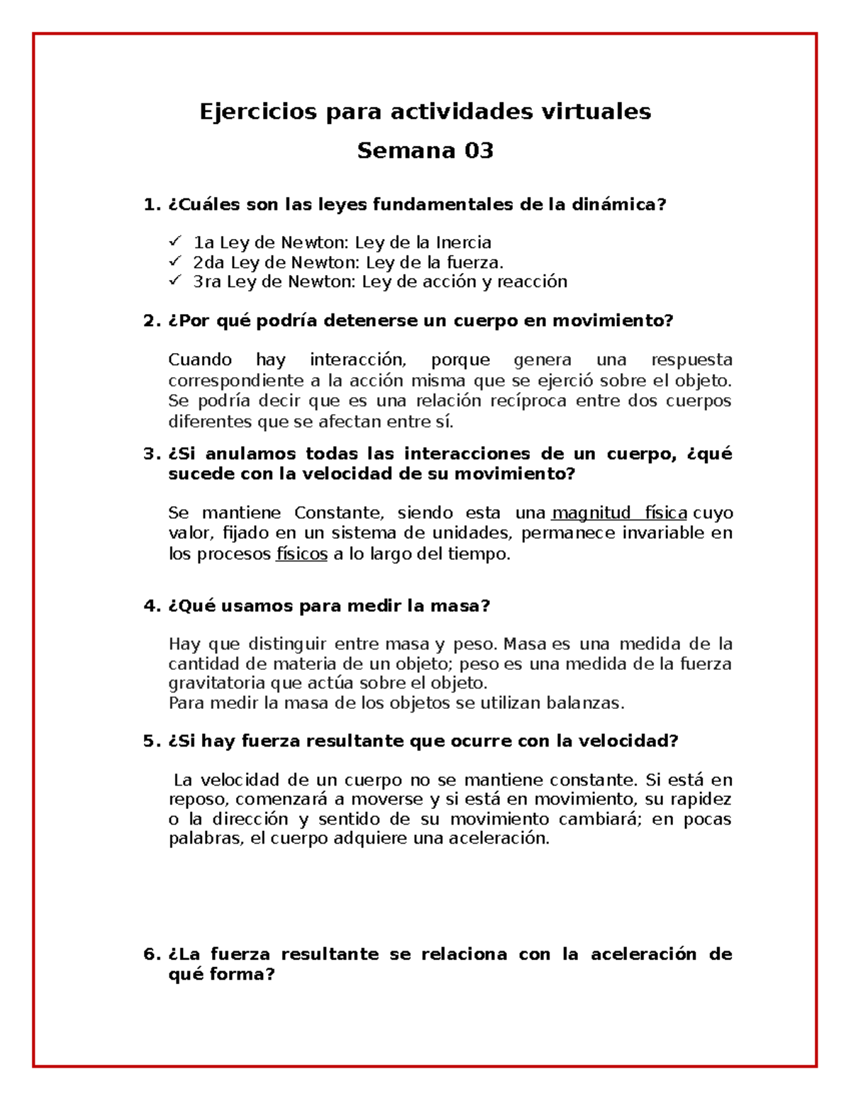 U3 S3 Ejercicios para actividades virtuales - Ejercicios para ...