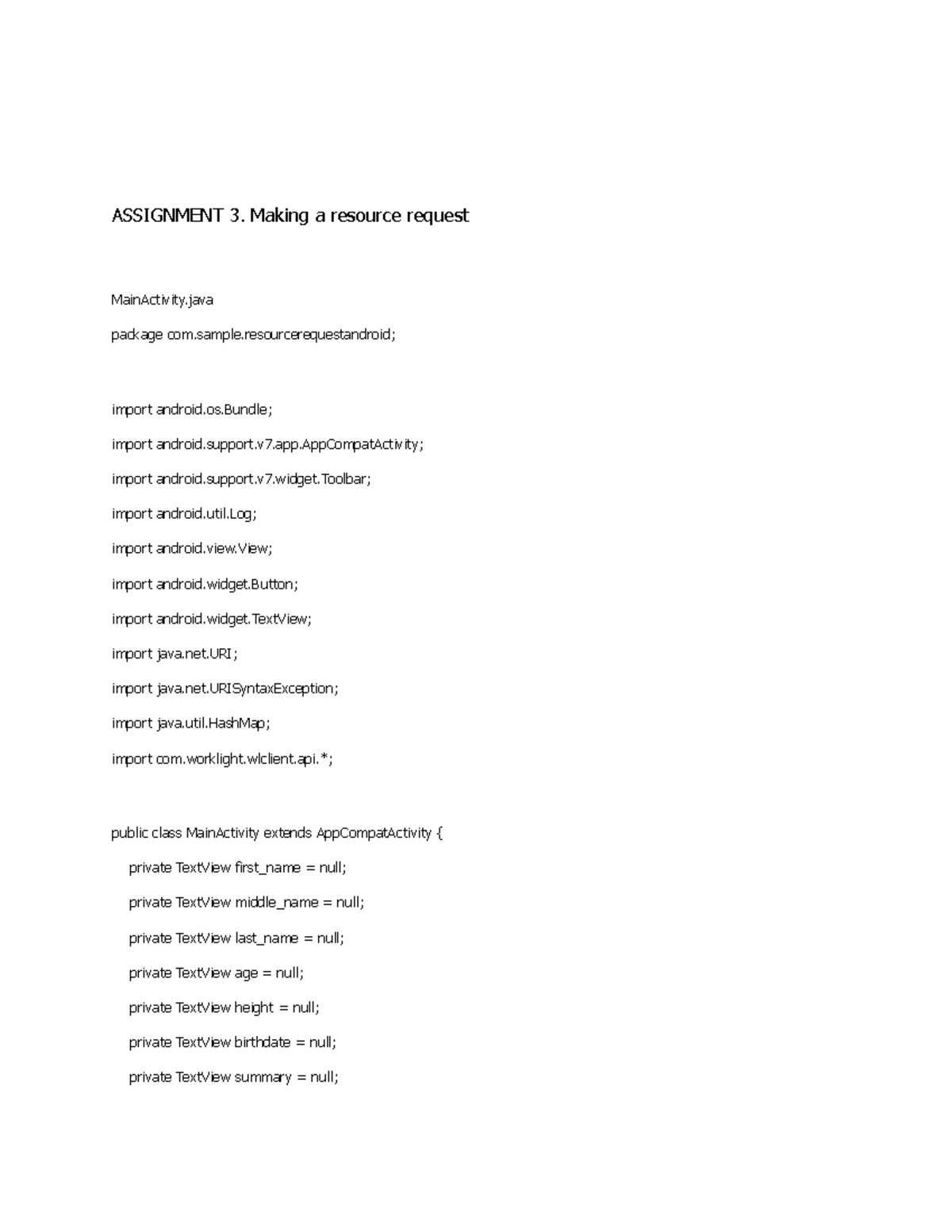 Csit301 Assignment 3 Mobile App Dev Assignment 3 Making A Resource Request Mainactivity 7248