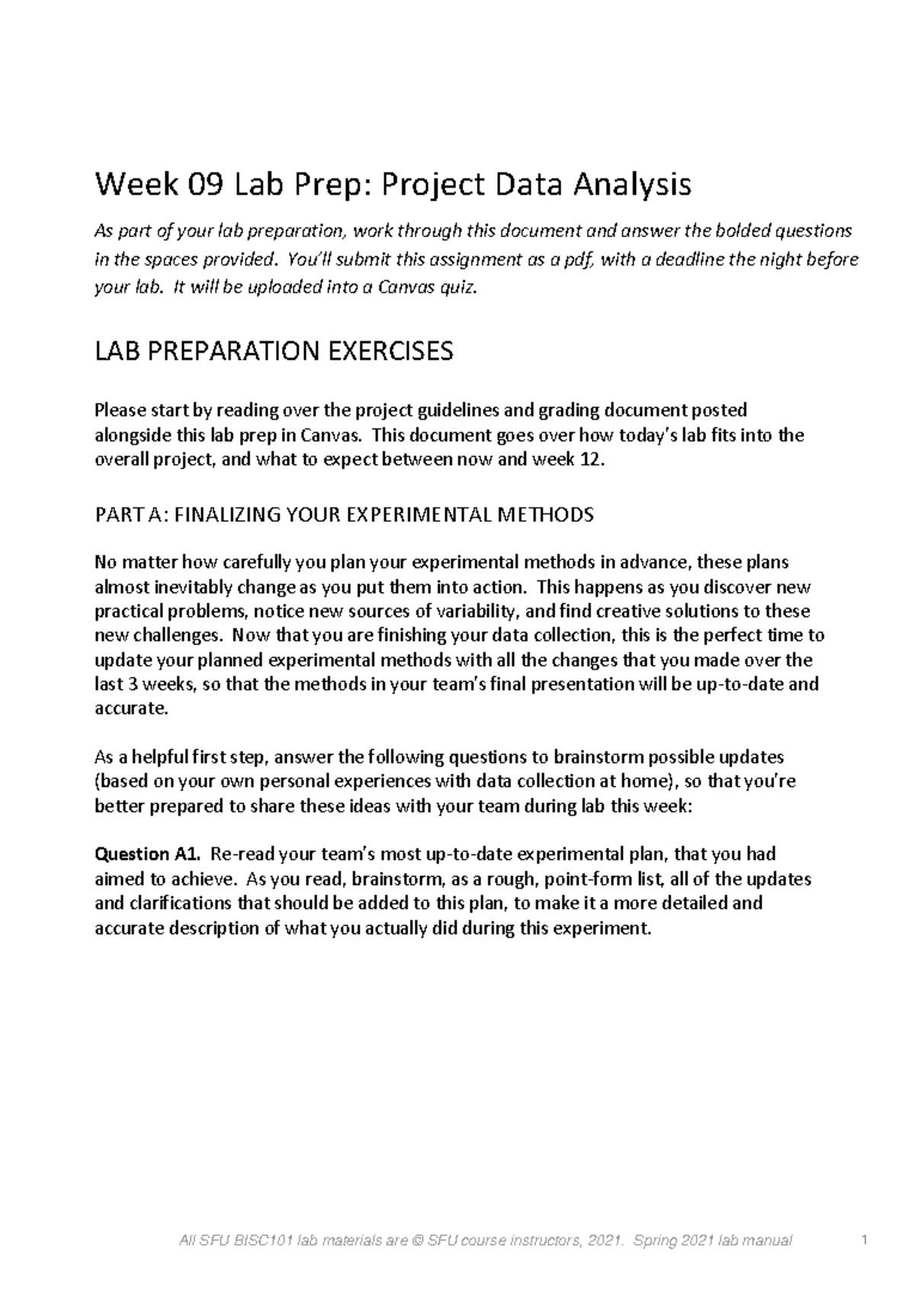 Week 09 Lab Prep for labs - Week 09 Lab Prep: Project Data Analysis As ...