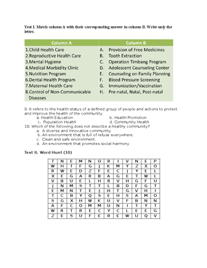 4th Qtr Achievement Test Key Notes - 4 th quarter Achievement Test Key ...