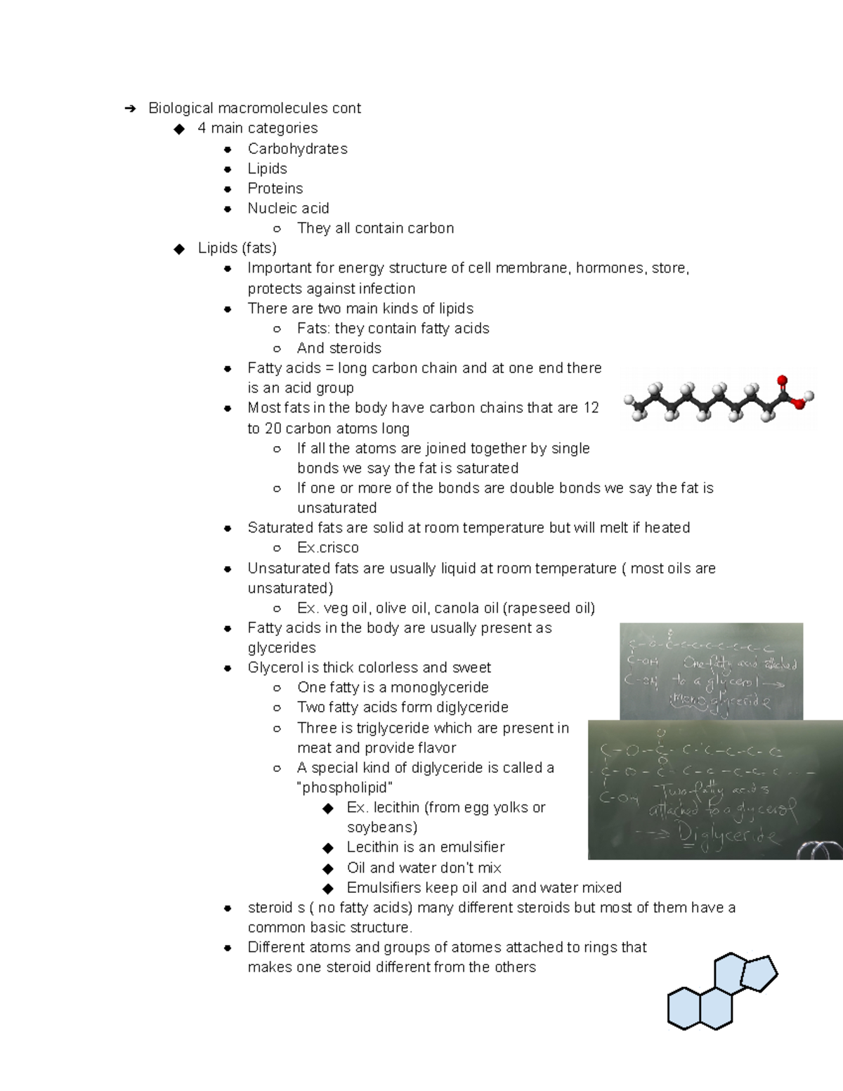 Bio note 9 6 - the different lipids and their function - Biological ...