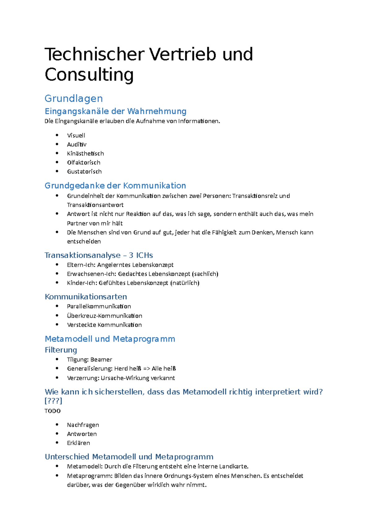 Zusammenfassung - Technischer Vertrieb - Technischer Vertrieb und ...