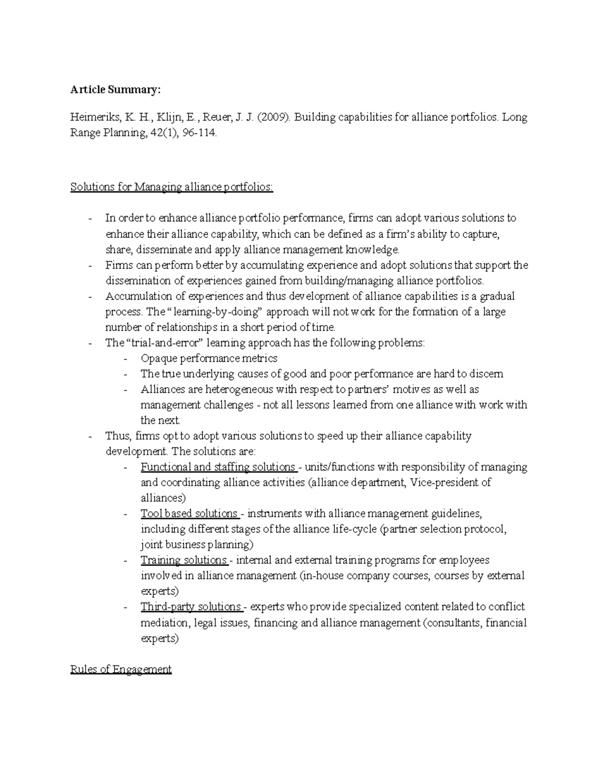 Article Summary - Samenvatting Capturing Value from Innovation ...