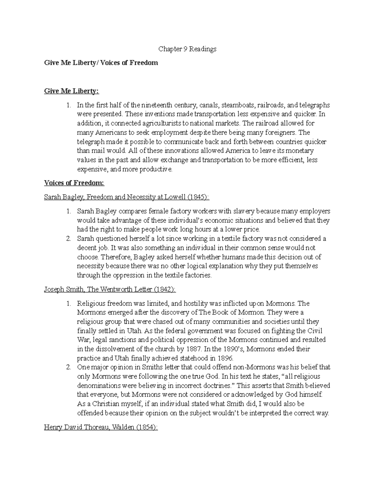 Chapter 9 Readings (HIST) - Chapter 9 Readings Give Me Liberty/ Voices ...