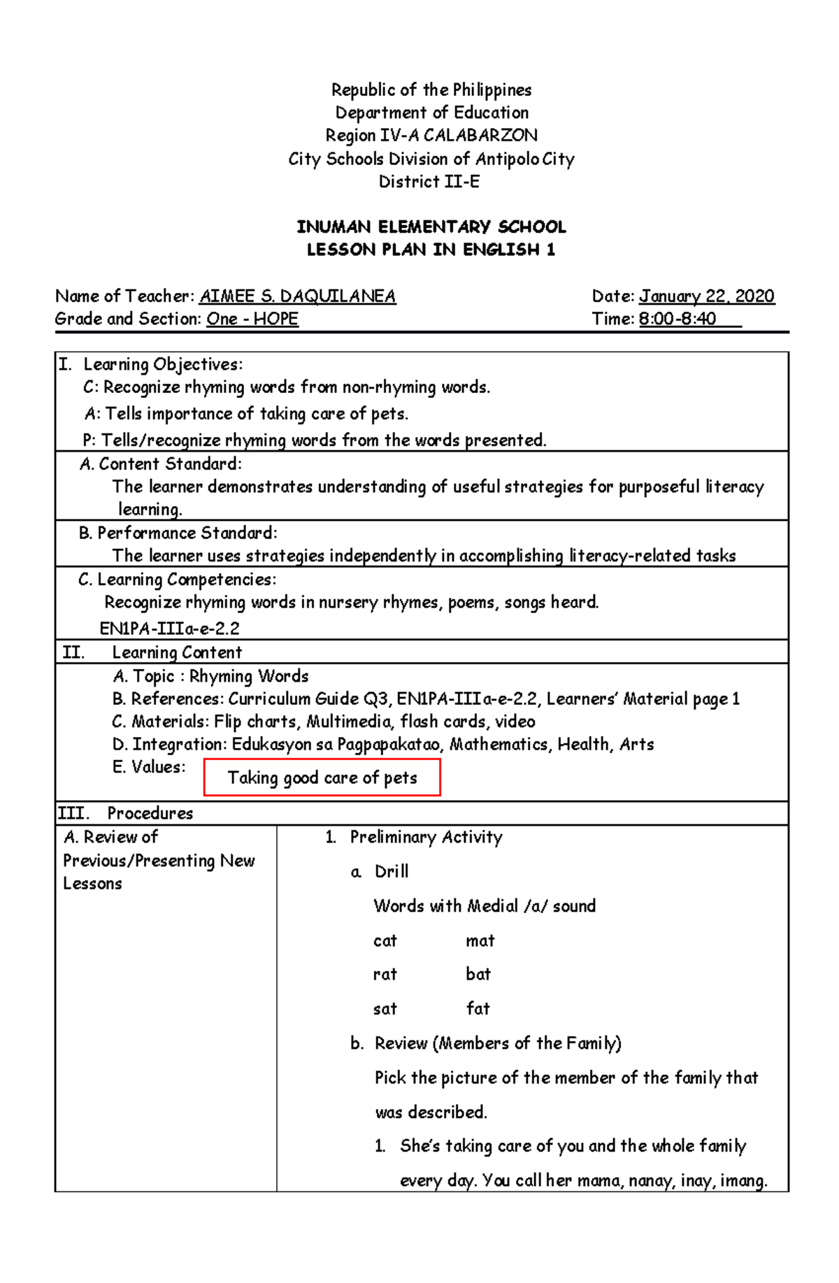 Lesson Plan Grade 5 Co 4 Filipino