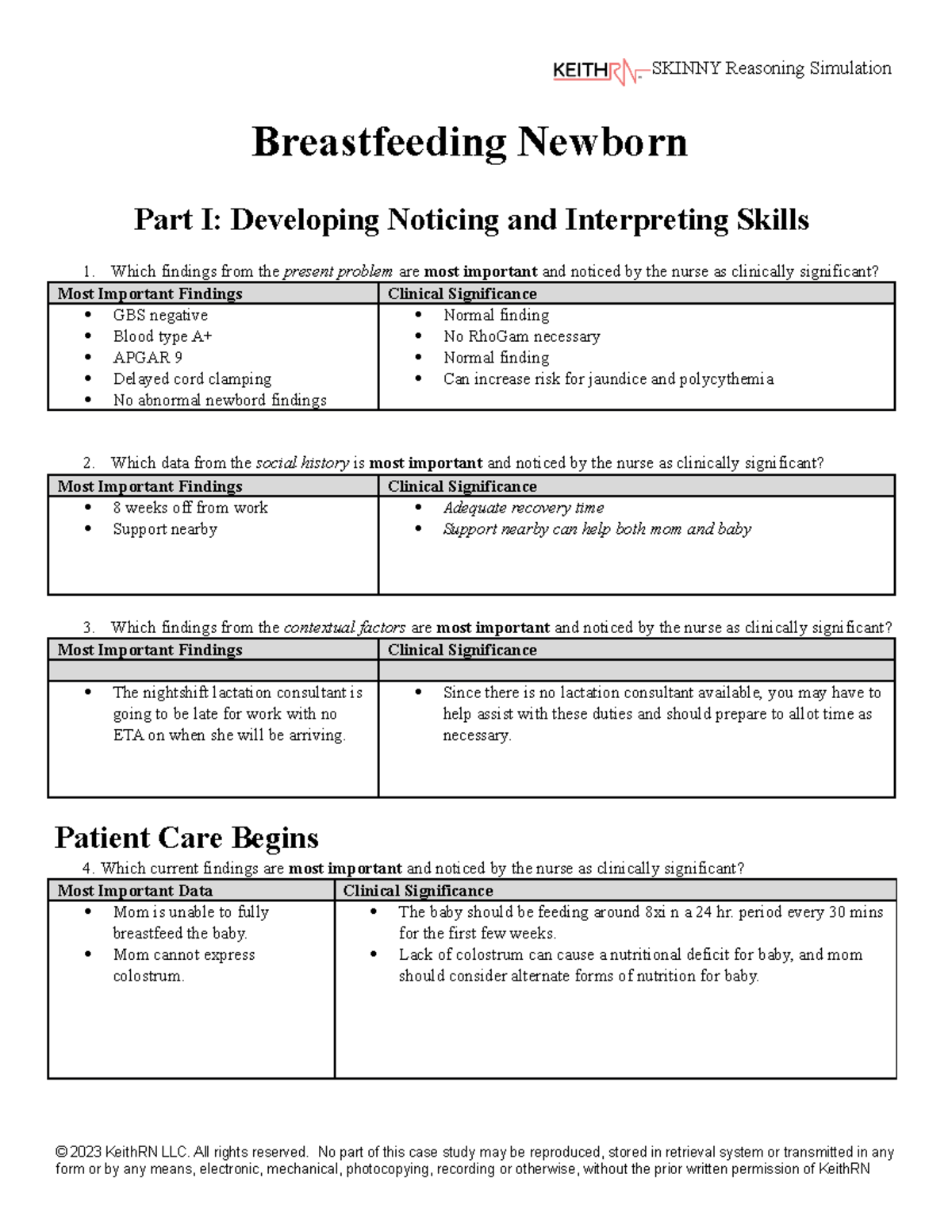 TLAN Breastfeeding - Breastfeeding Newborn Part I: Developing Noticing and Interpreting Skills ...