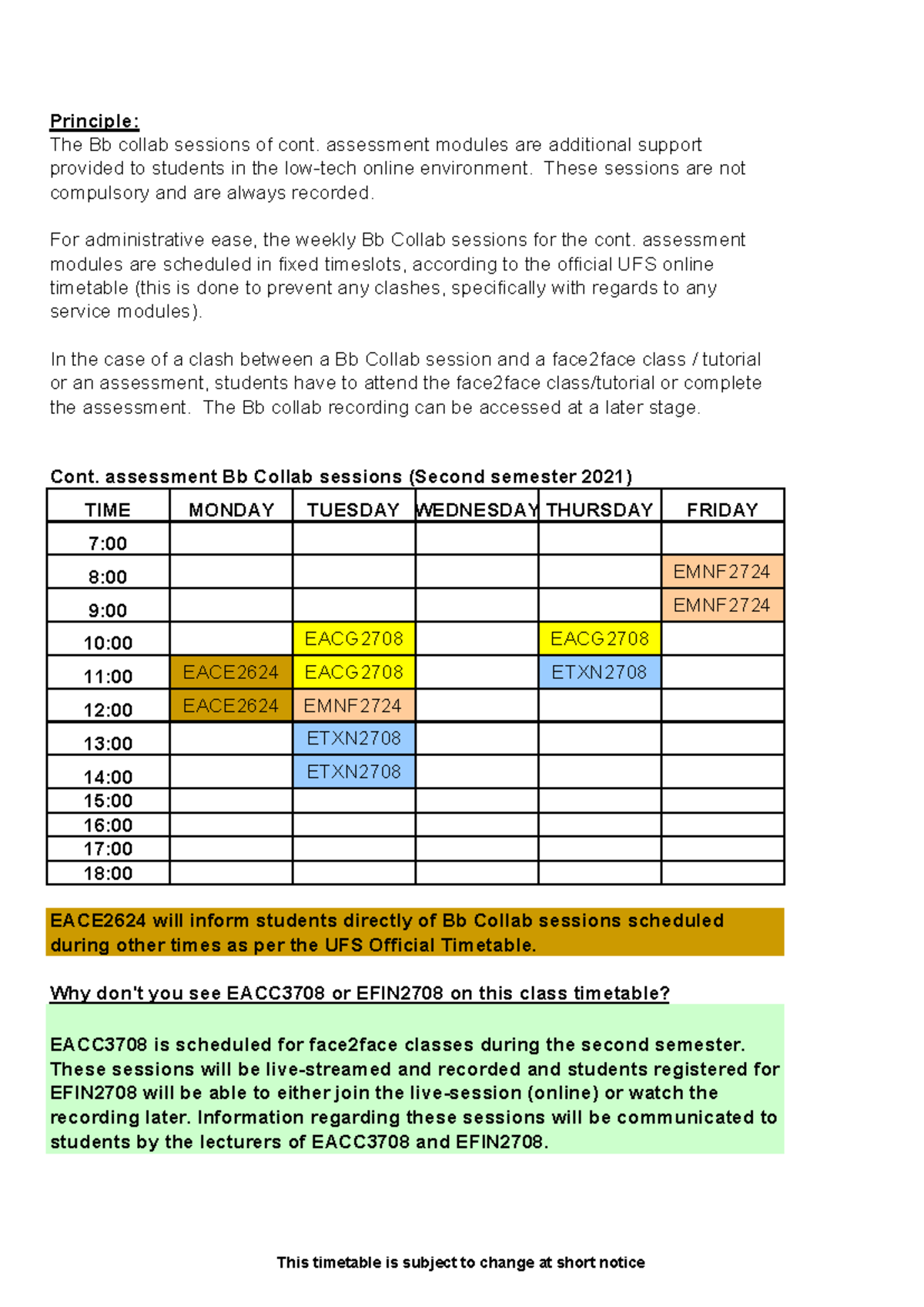 BAcc2BCom Acc 3 Bb Collab Class Sem2 - Principle: Cont. assessment Bb Collab sessions (Second ...