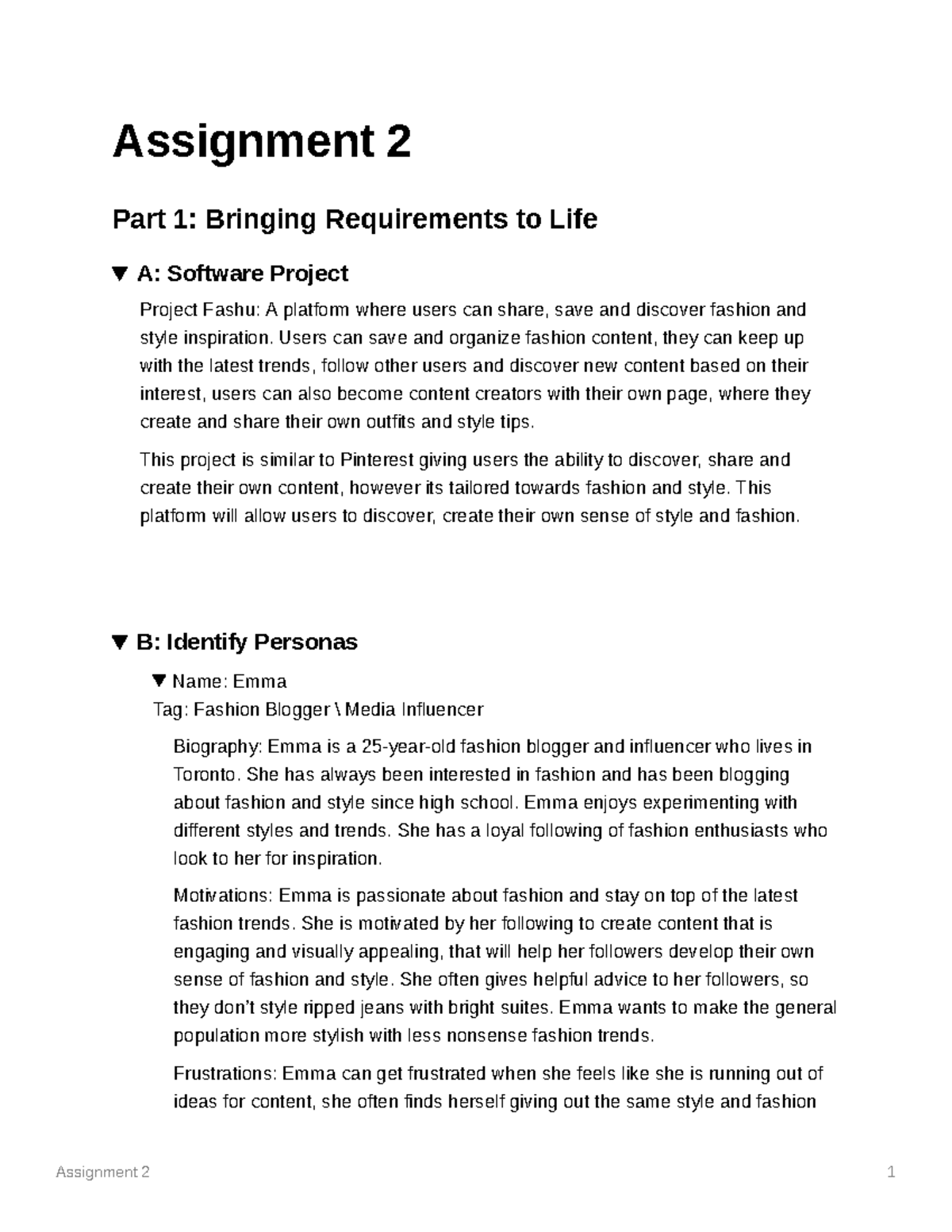 Assignment 2 Human Computer Interaction Assignment 2 Part 1 Bringing Requirements To Life A