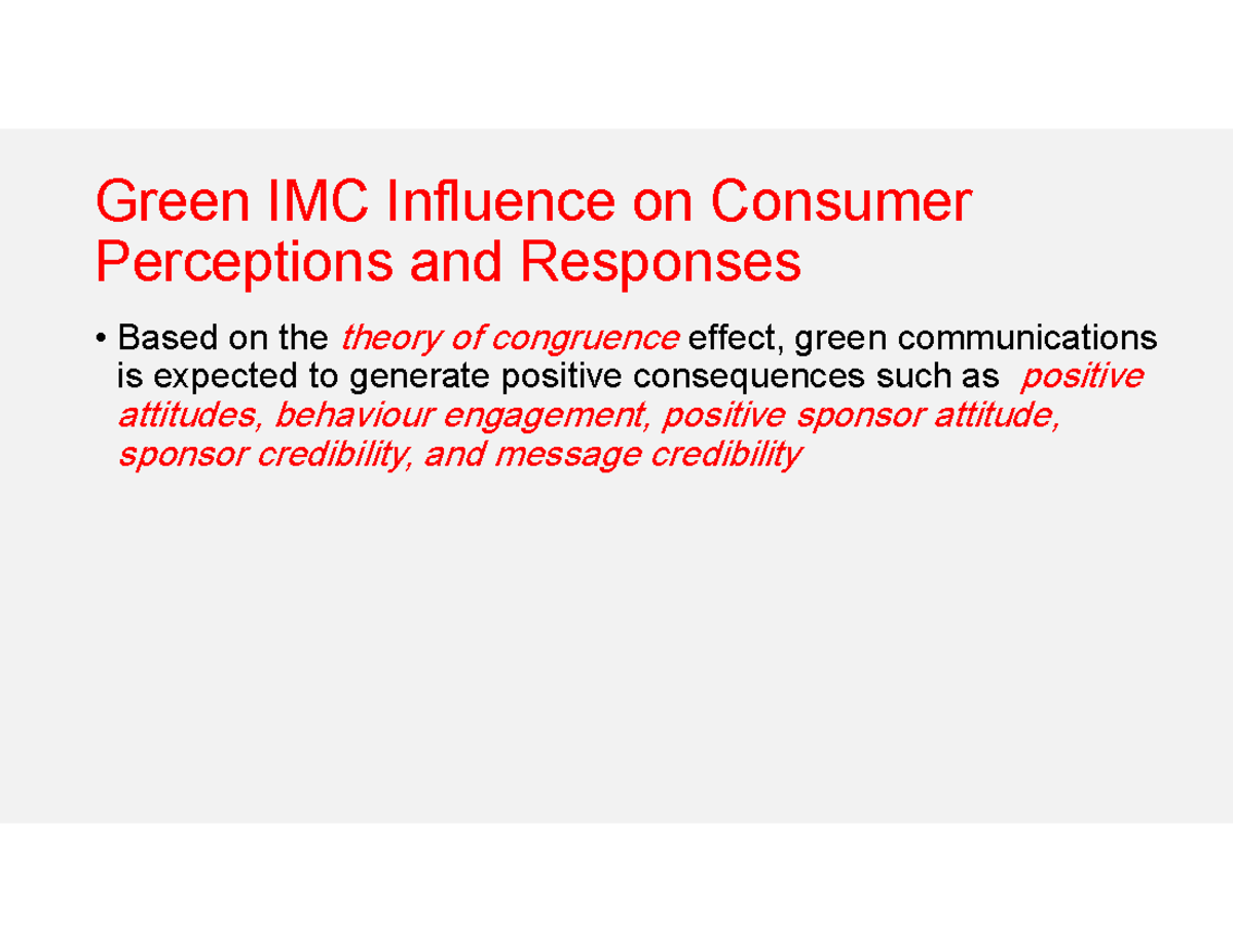 GIMC prt2 3 - Lecture noted green market - Green IMC Influence on ...