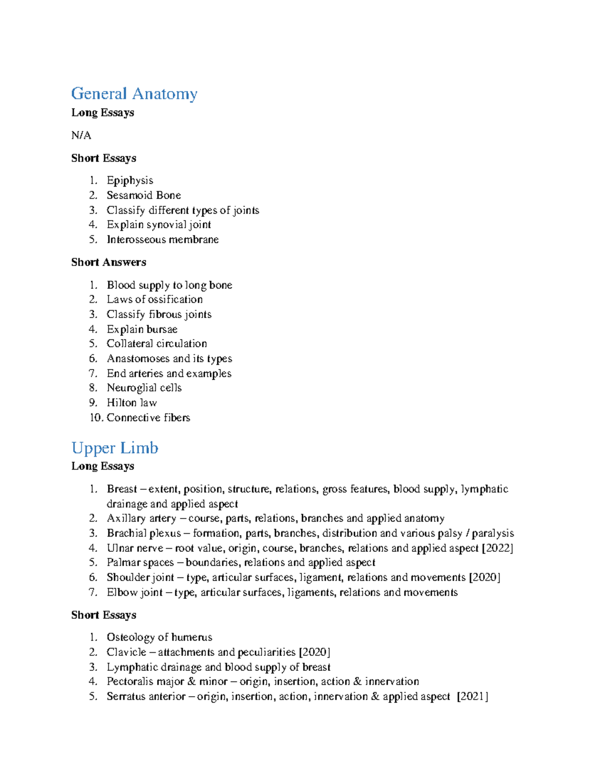 RS questions anat - Thoughts that can be written here and there:- 1) I ...