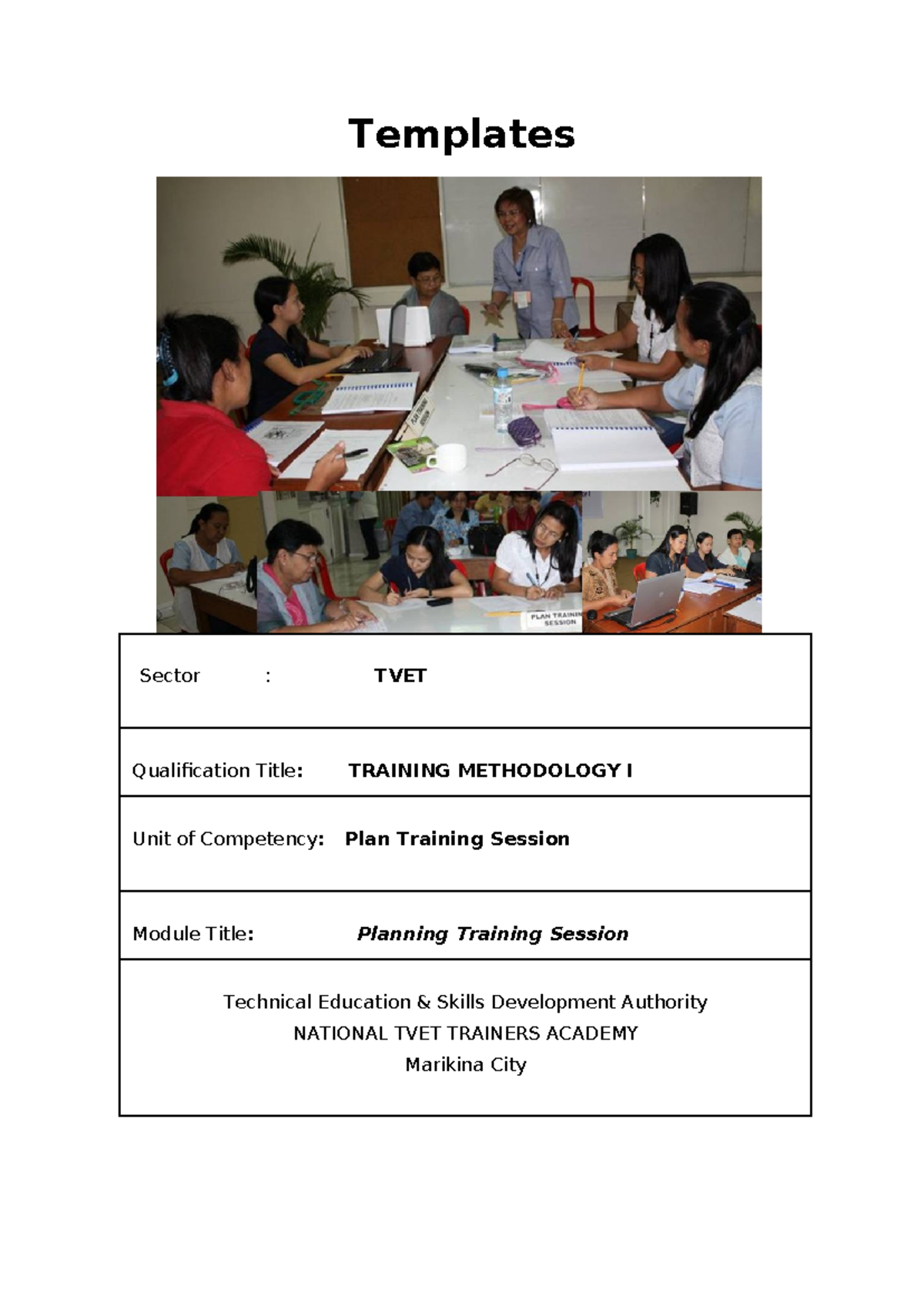 TM-1-1- Templates word - Templates Sector : TVET Qualification Title ...