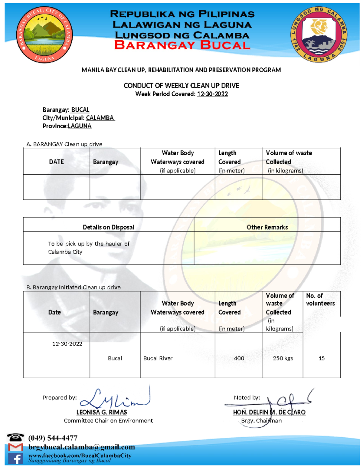 Clean UP 10 16 2022 - MANILA BAY CLEAN UP, REHABILITATION AND ...