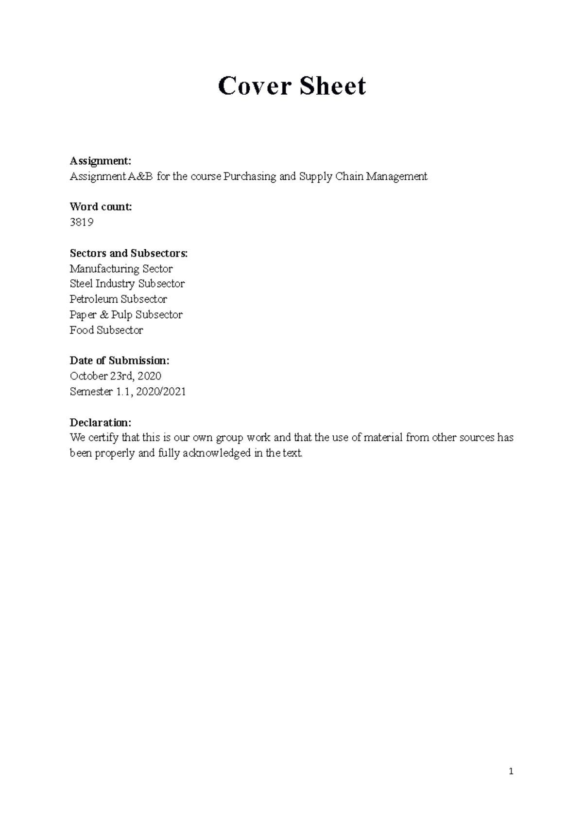 1.08 Assignment A&B - Purchasing and supply chain management for pre ...