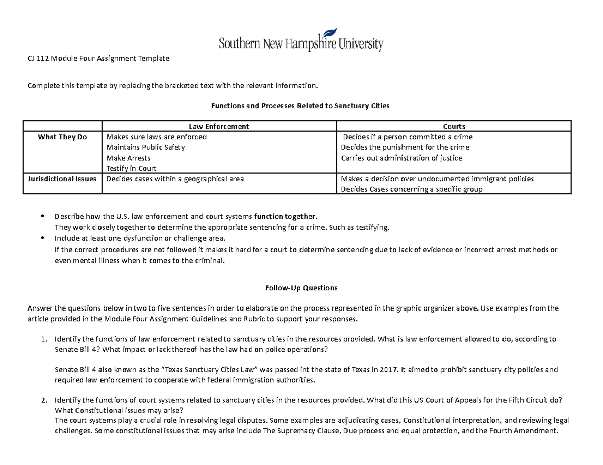 CJ 112 Module Four Assignment Template - CJ 112 Module Four Assignment ...