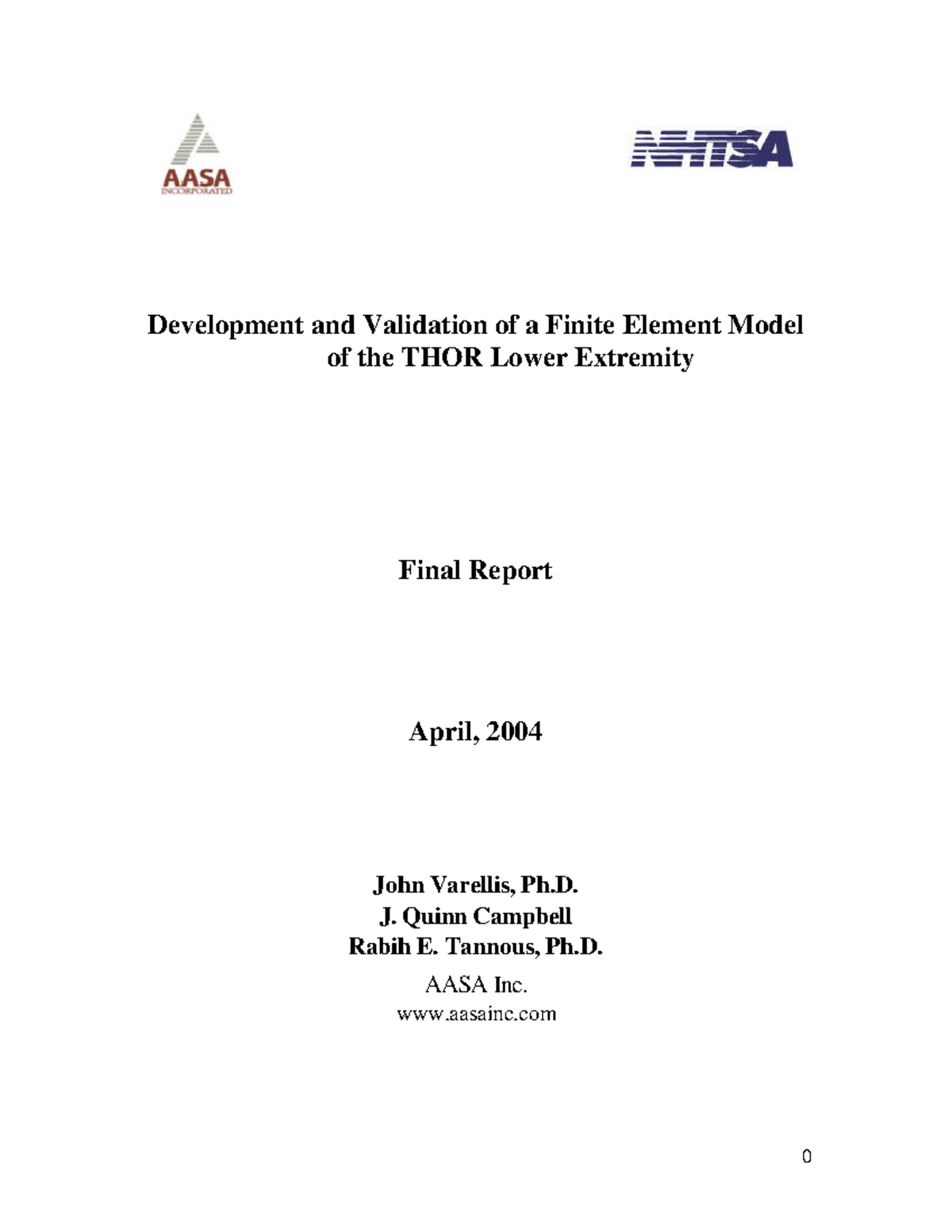 THOR-LX- Final- Report - Development and Validation of a Finite Element ...