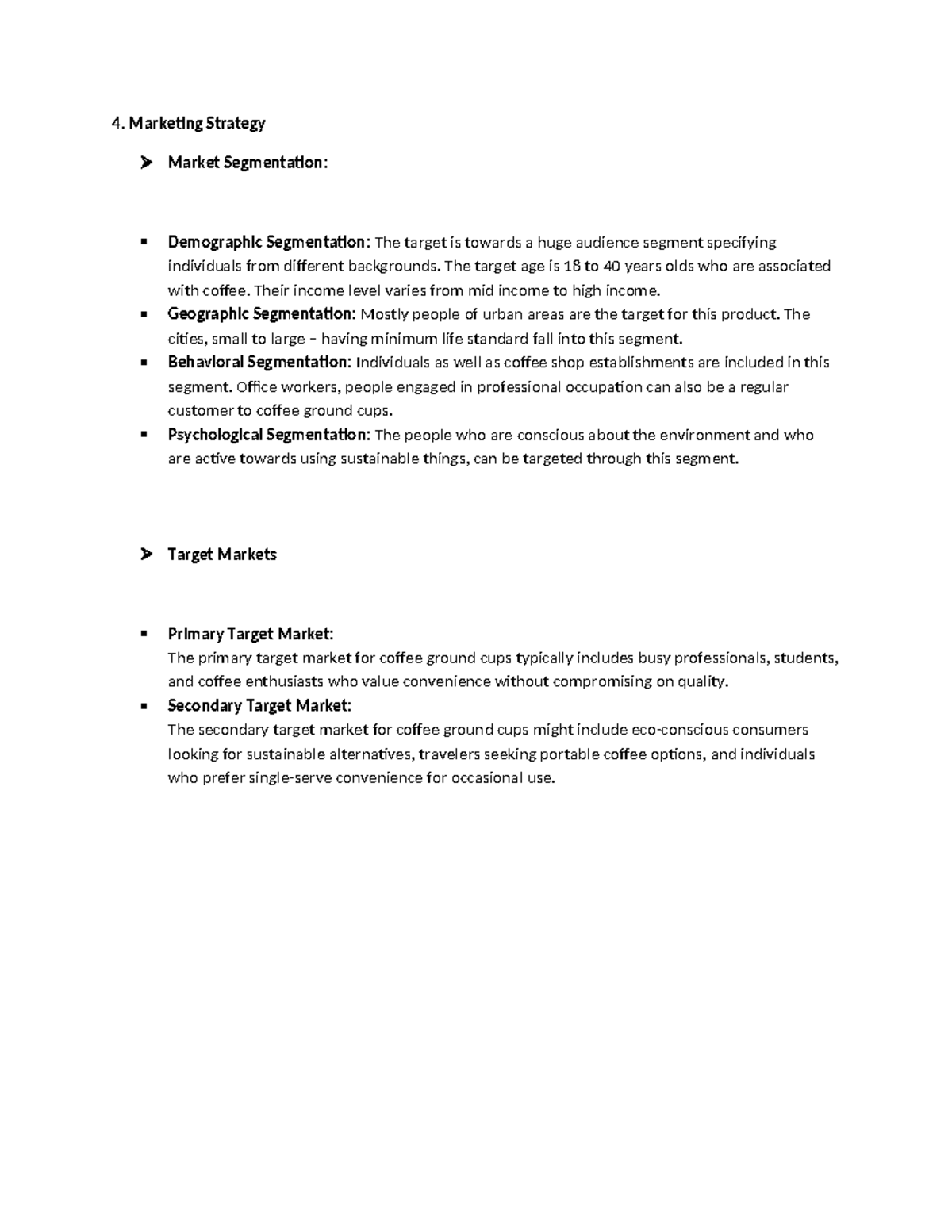 Mktt - assignment - Marketing Strategy Market Segmentation: Demographic ...