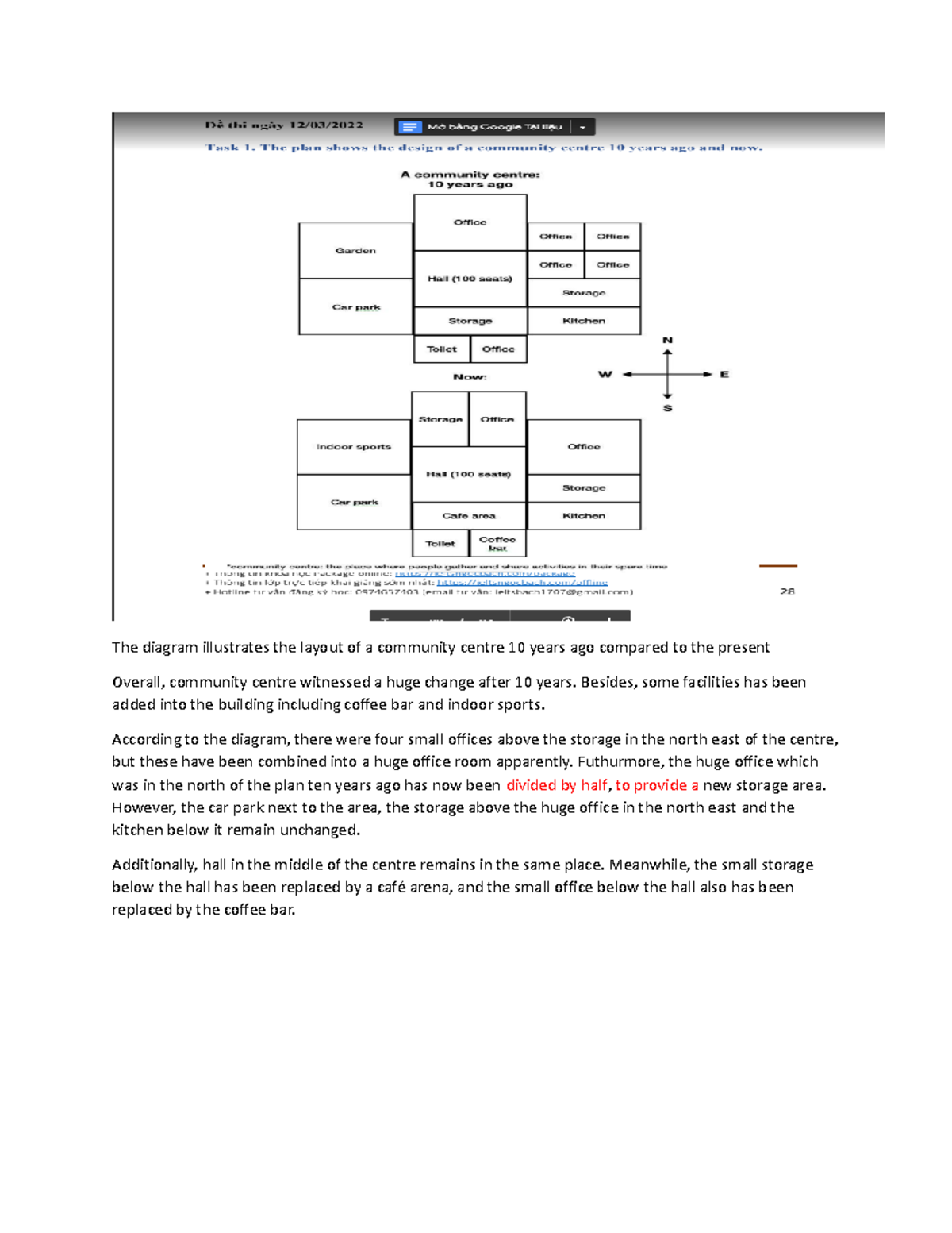 Task 1 - maps 6 - hjhjhj - The diagram illustrates the layout of a ...