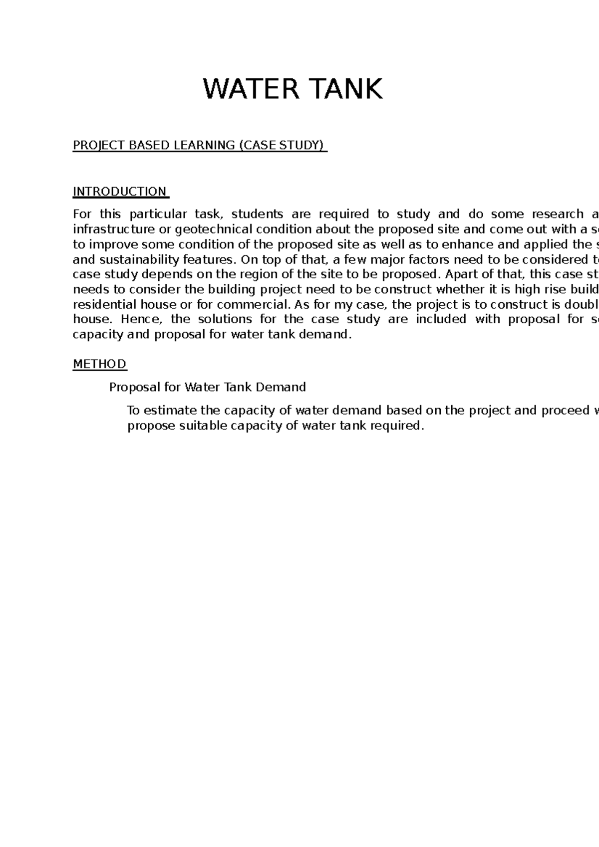 ECS358 Casestudy( Watertank) Rizwanrasid 5F2 - WATER TANK PROJECT BASED ...