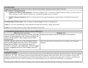 Planning Commentary Elementary Literacy - 1 - Central Focus a) Describe ...