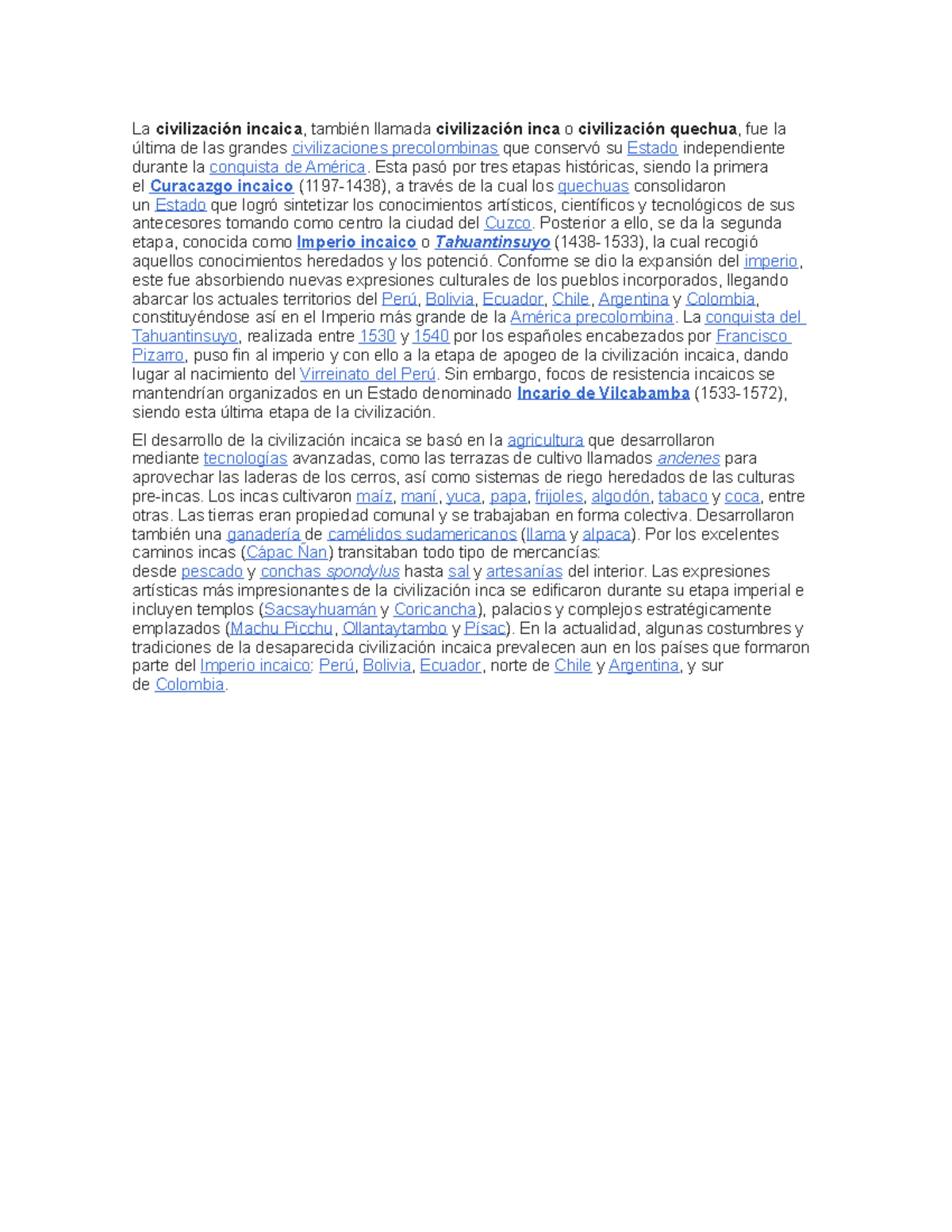 Los incas - La civilización incaica, también llamada civilización inca ...