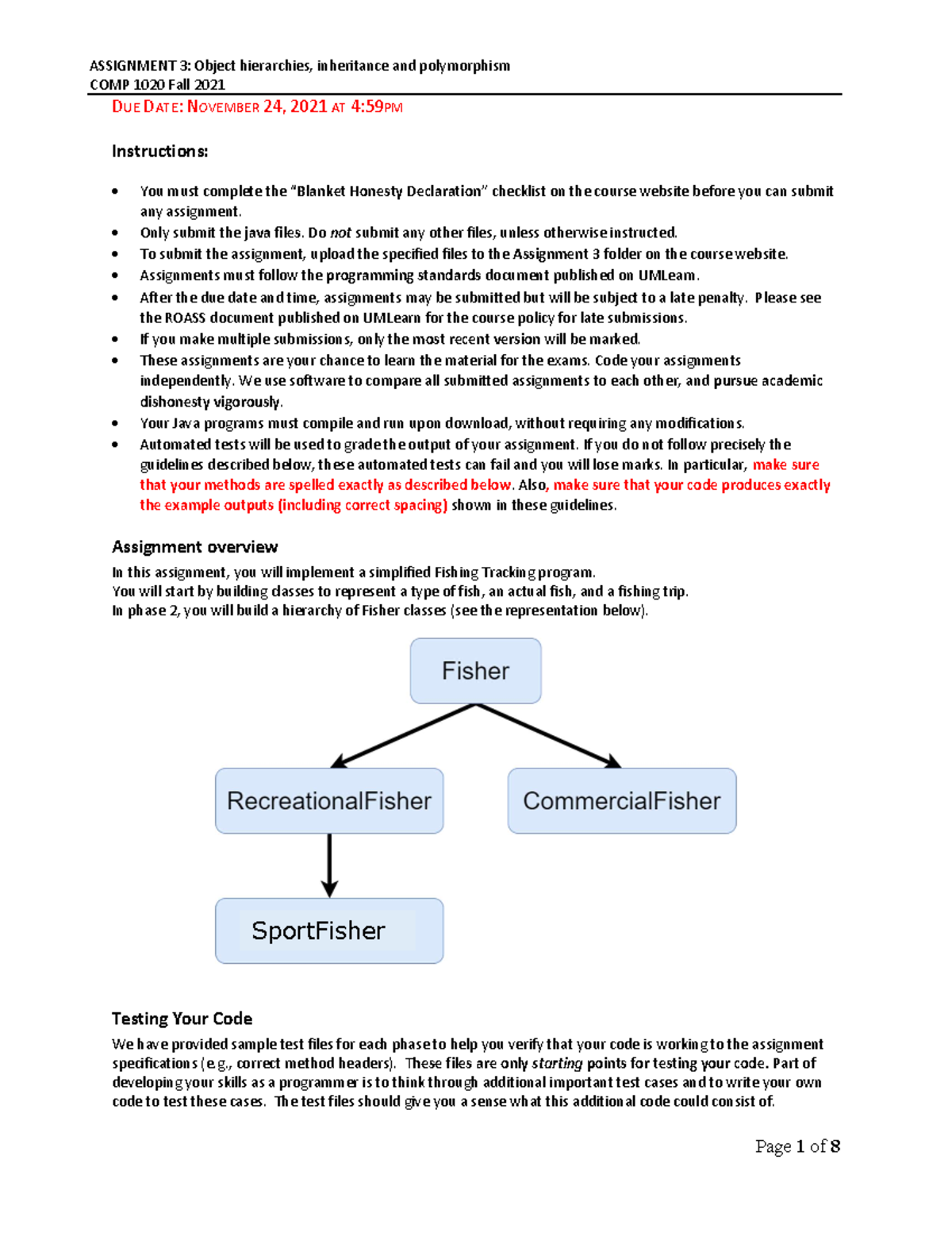 Fall 2021 COMP1020 Assignment 3 - COMP 1020 Fall 2021 DUE DATE: NOVEMBER 24, 2021 AT 4:59PM ...