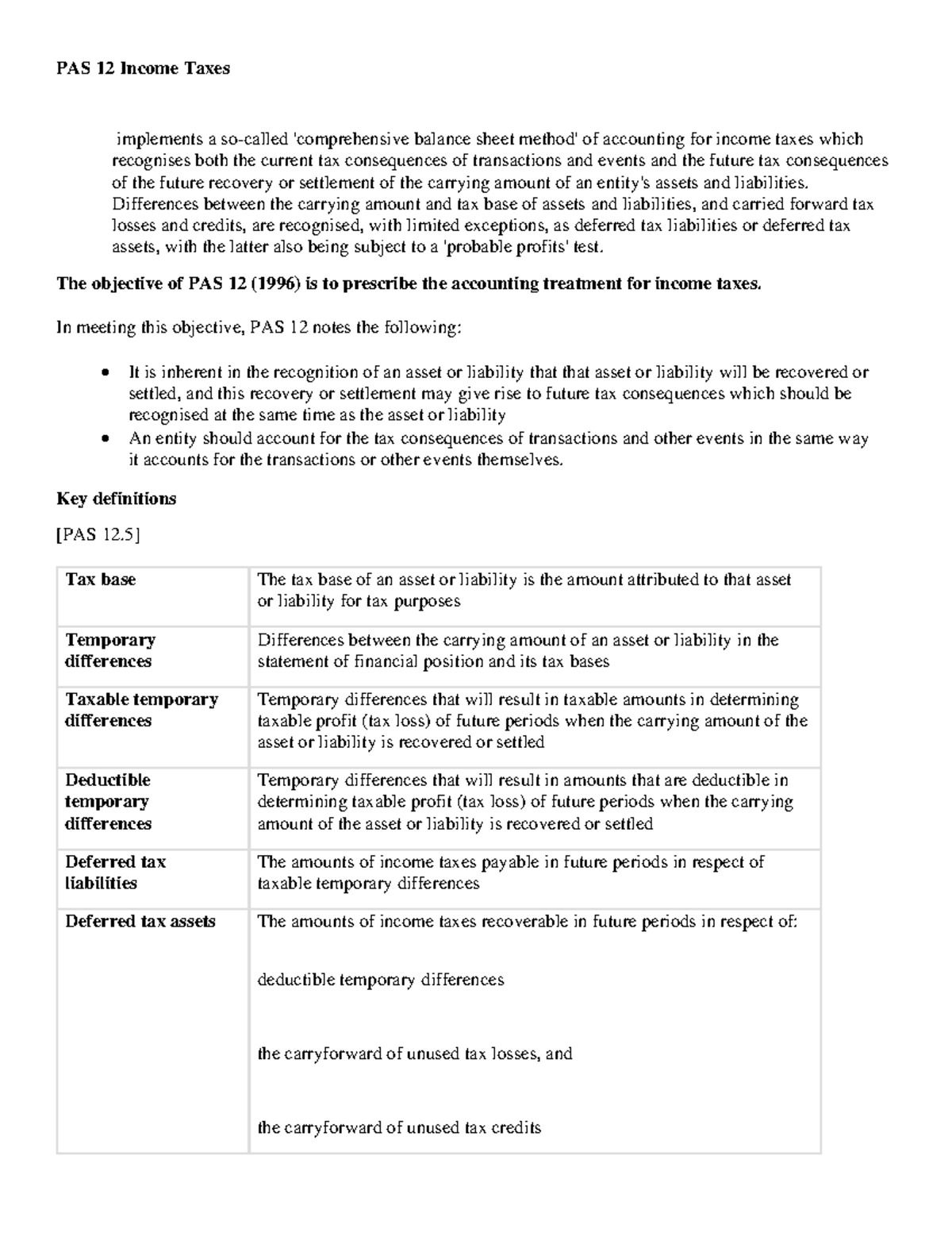 PAS 12-AND-14 - Lecture notes in Conceptual Framework (PAS 12 AND 14 ...