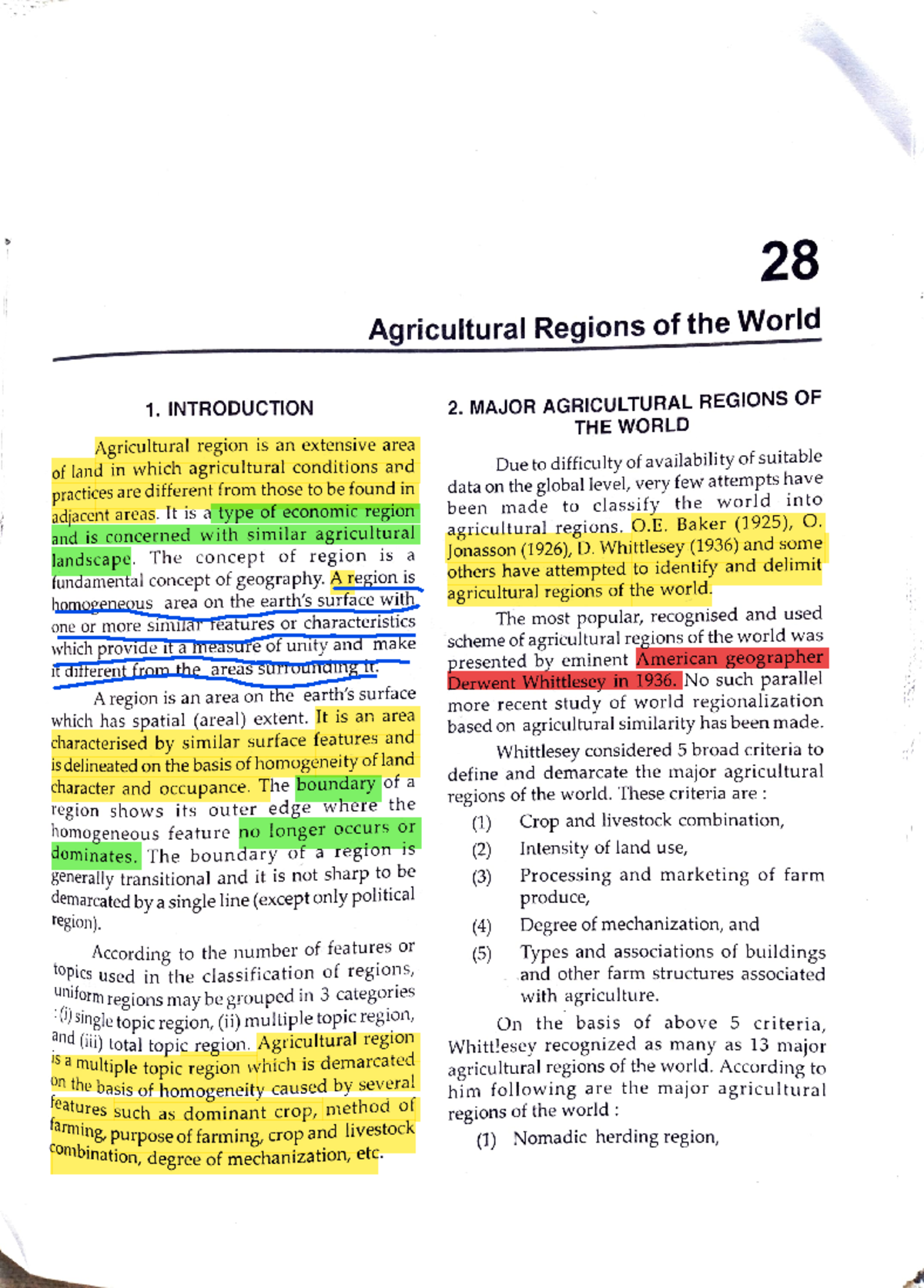Agricultural regions of world - 28 Agricultural Regions ofthe World 2 ...