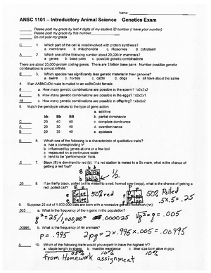 Common Final-practice- Answers - ANSWERS ANSC 1101: Introductory Animal ...