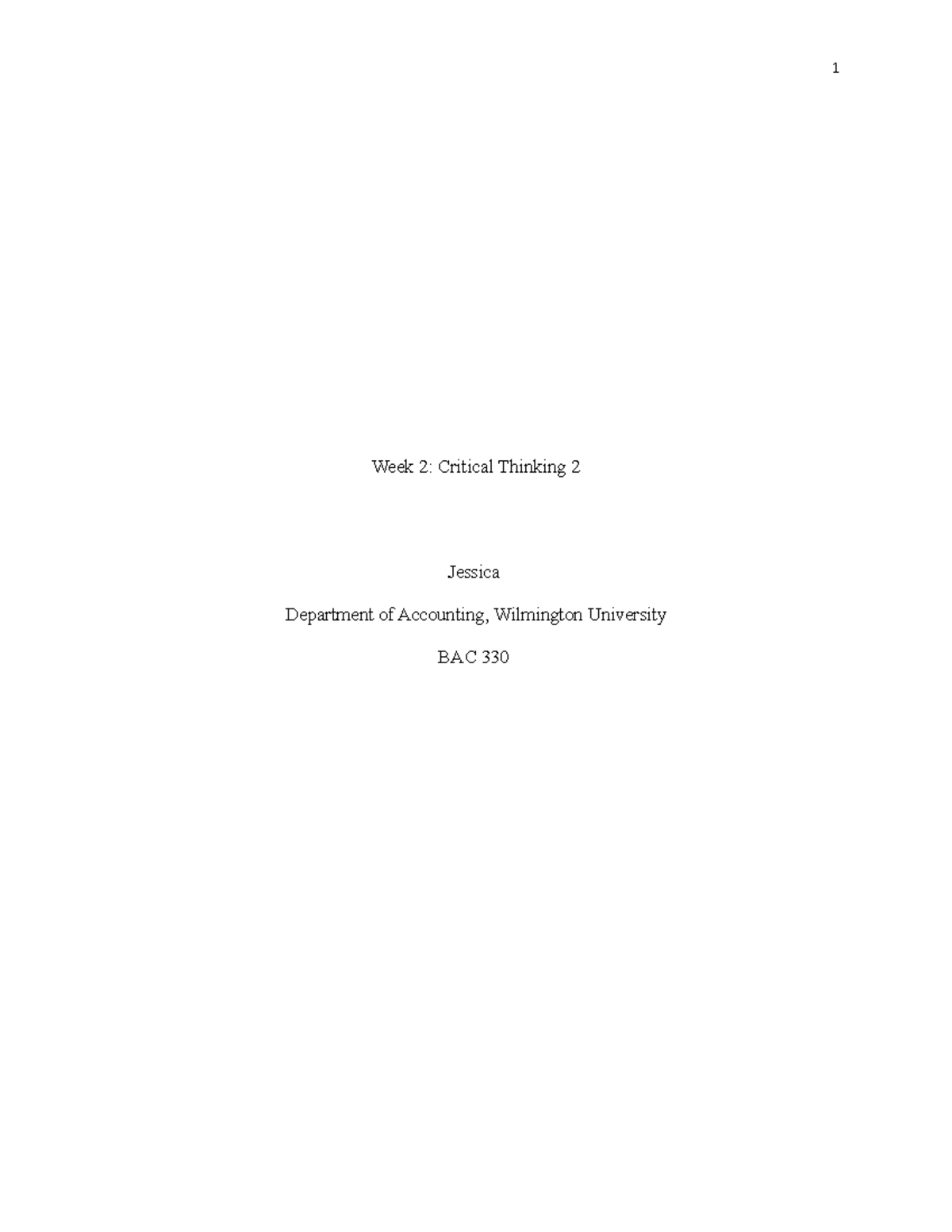 Week 2 CT - Critical Thinking Assignment for Financial Fraud Department ...