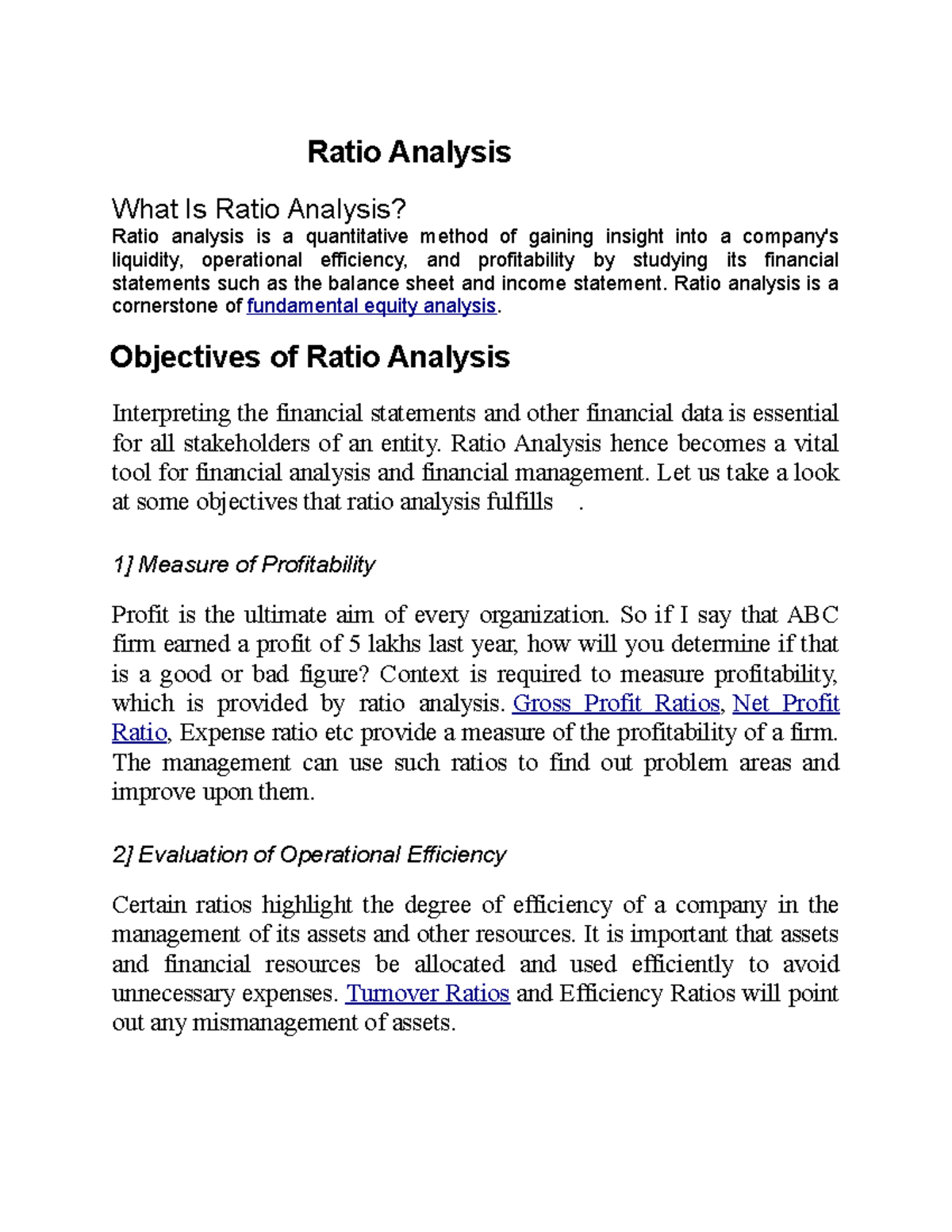 Ratio Analysis - Marketing Management - Ratio Analysis What Is Ratio ...