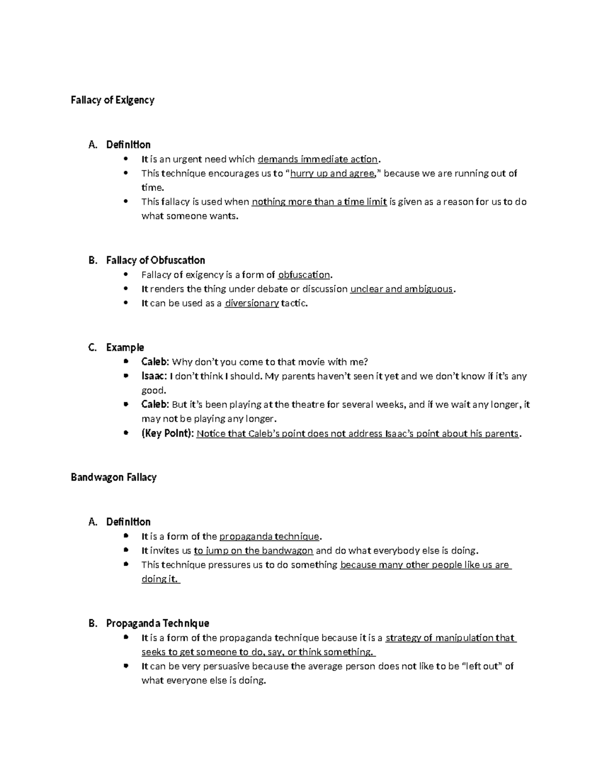 Fallacy of Exigency - yeeeeeeeeeeeeeeee - Fallacy of Exigency A ...