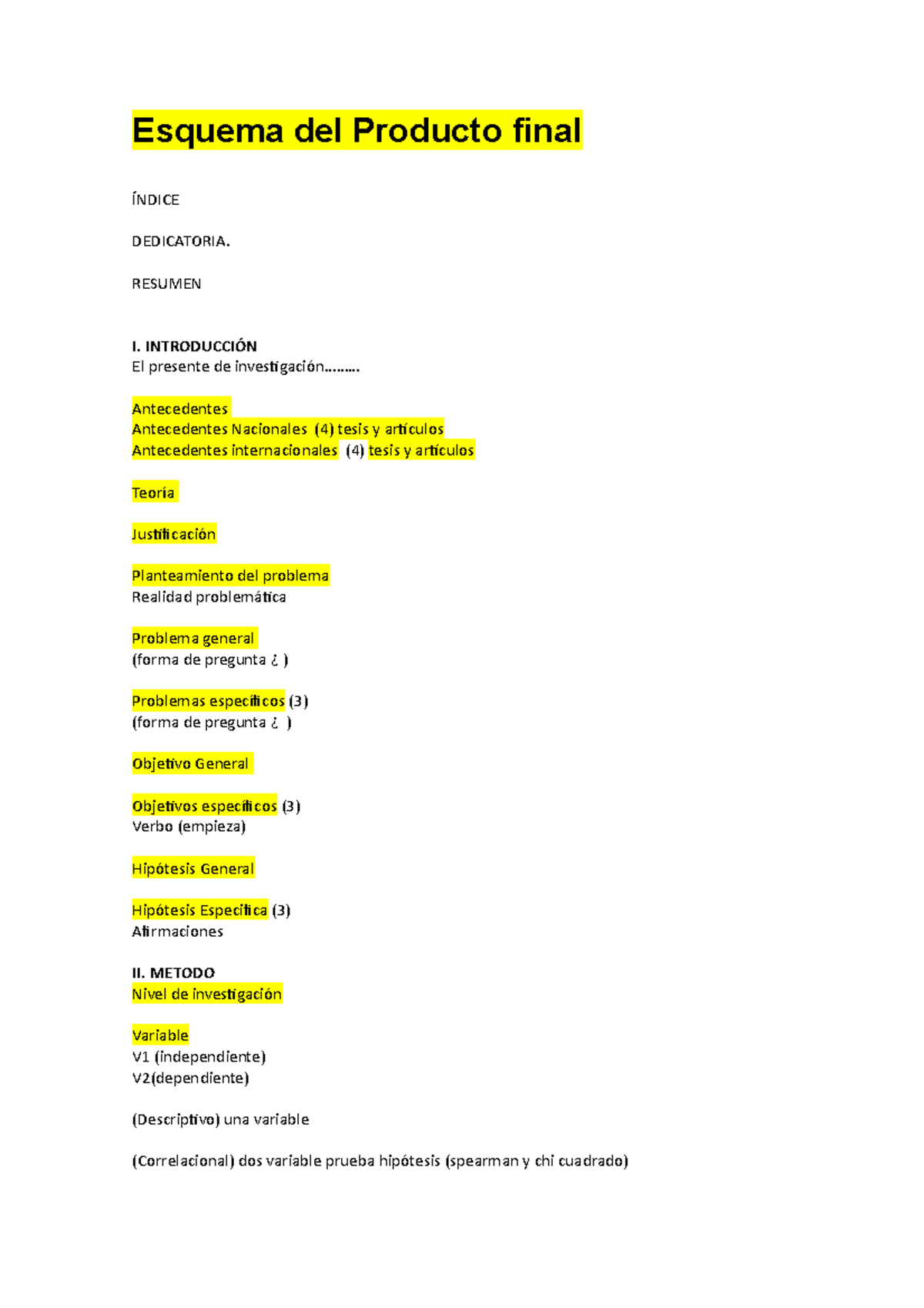 Esquema del Producto final - Esquema del Producto final ÍNDICE ...